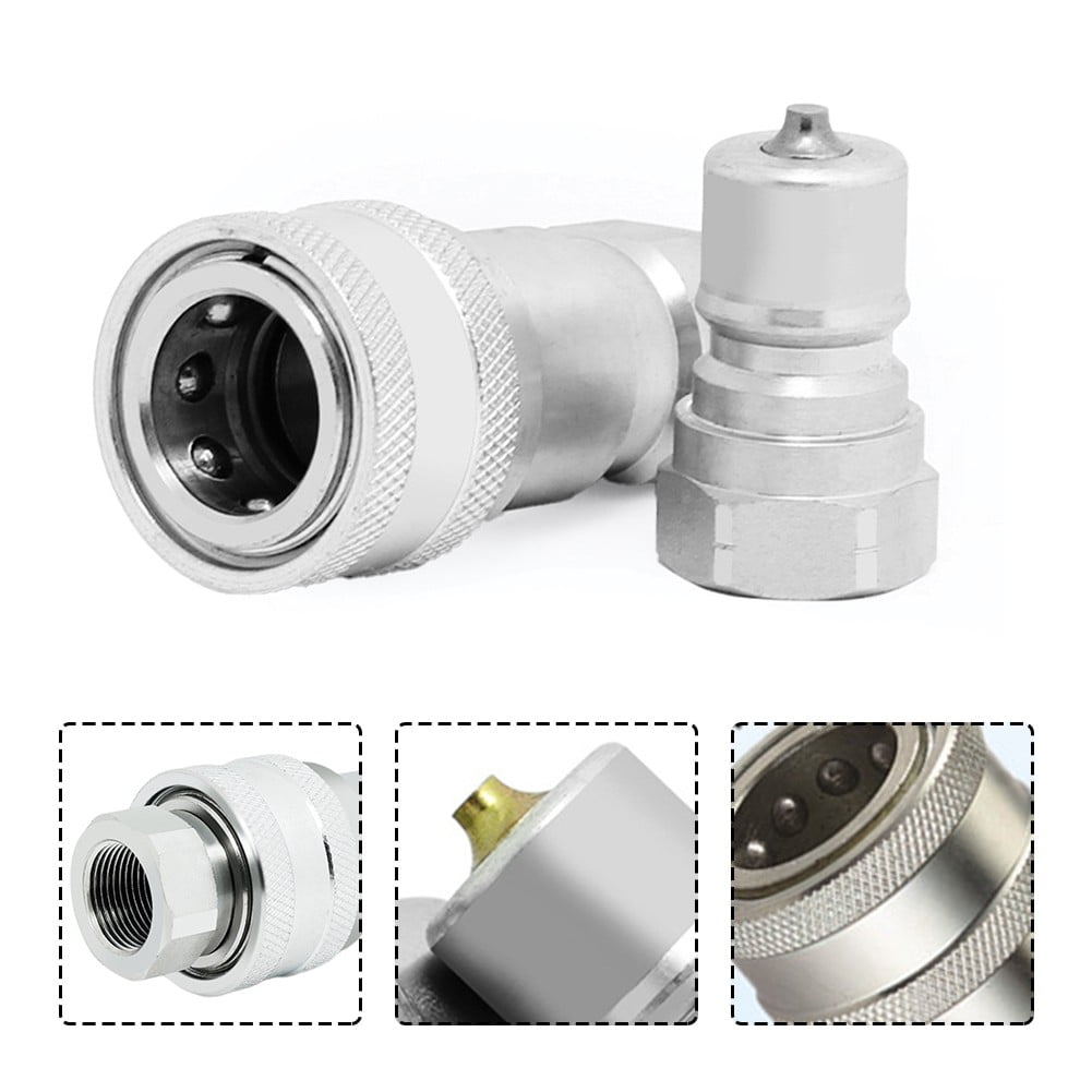 CPAN 1 Set Male Female Carbon Steel Hydraulic Close Type Quick ...
