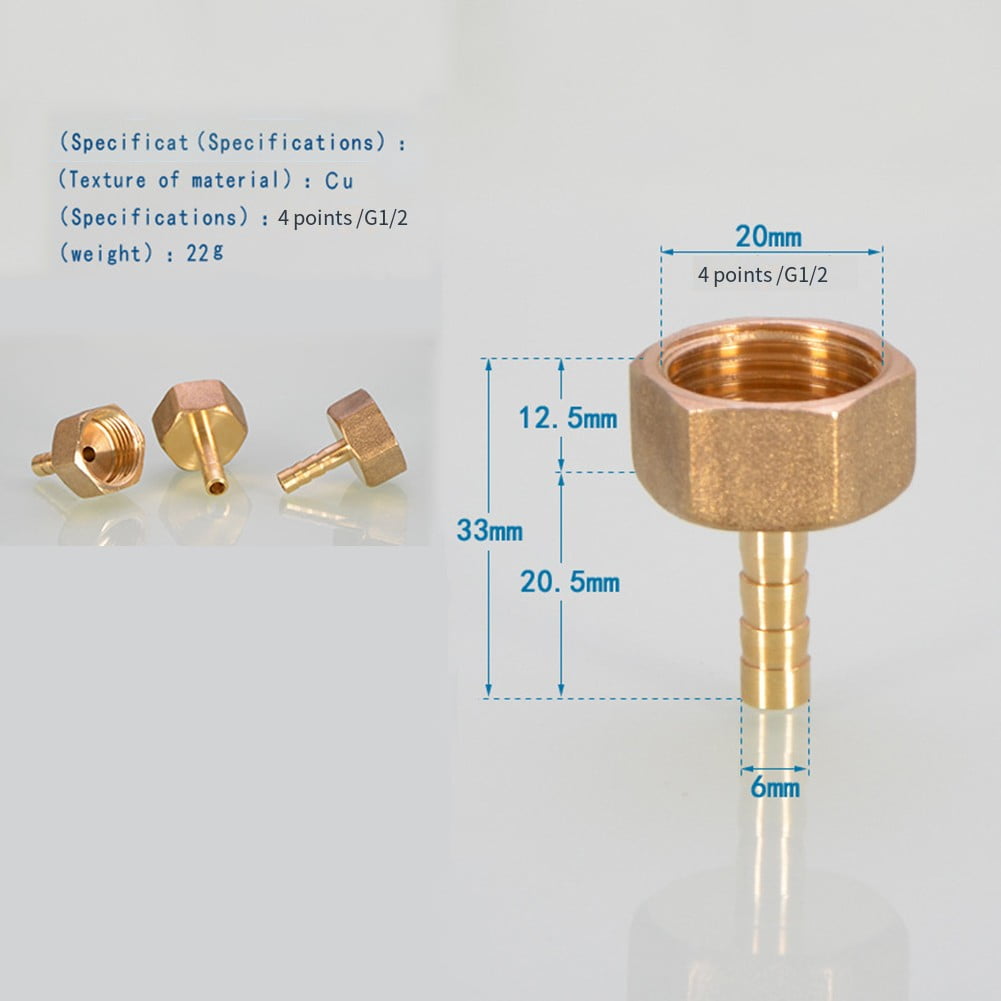 CPAN 10PCS Brass Hose Fitting, Adapter, F1/2 Internal Thread or External Thread - Walmart.com