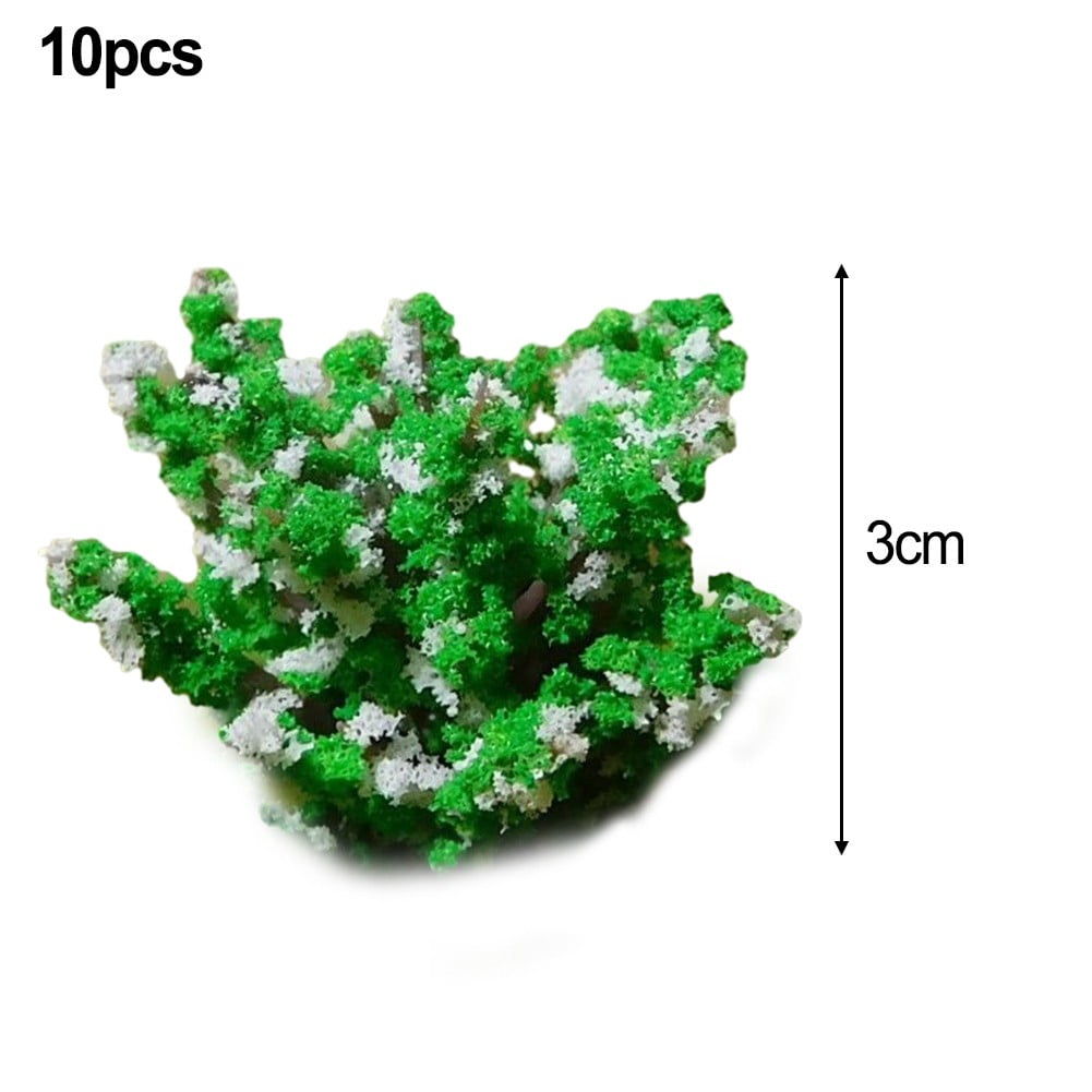 CPAN 10Pcs Green Bushe Shrubs White Flowering 3cm Tall Outdoor Landscaping Decor - Walmart.com