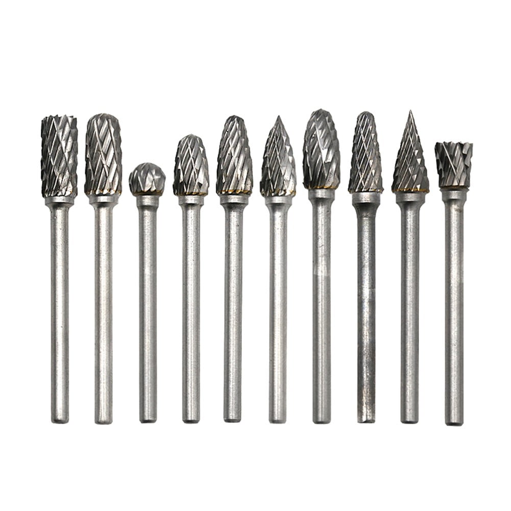 CPAN 10pc Hard Alloy Rotary File 3*6 Double Grain Tungsten Head ...