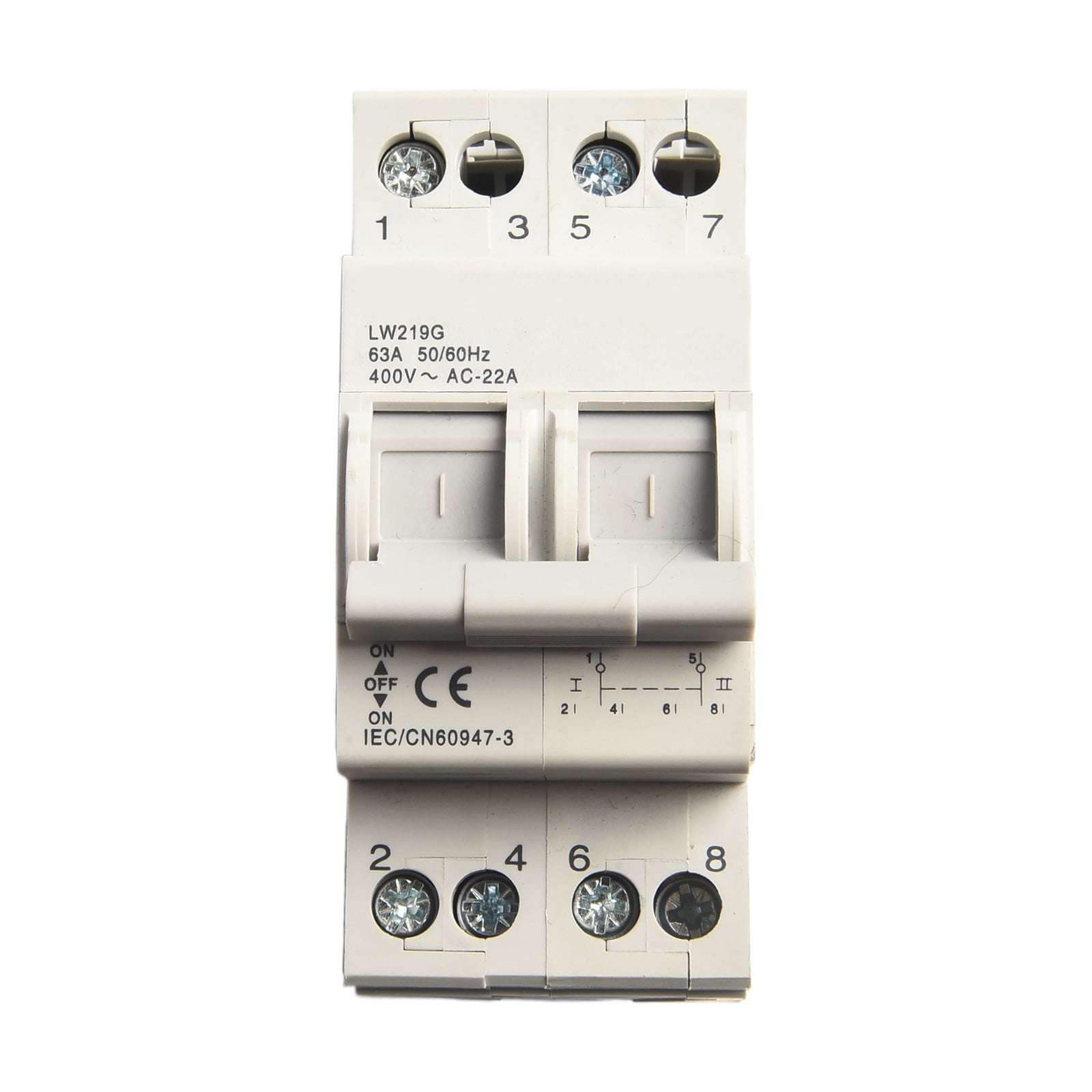 CPAN 2P 32A MTS Dual Power Manual Transfer Isolation Switch Latching ...