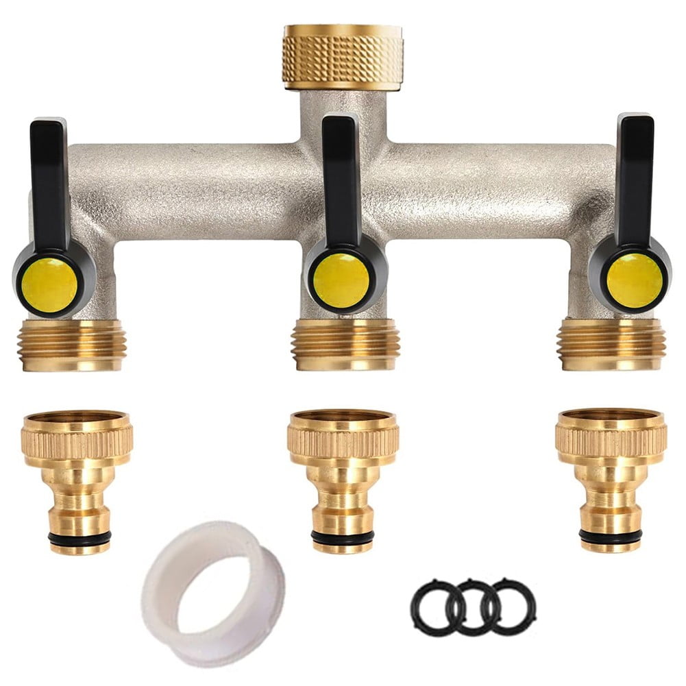 CPAN 3 way faucet brass water distributor Kit for appliances garden ...