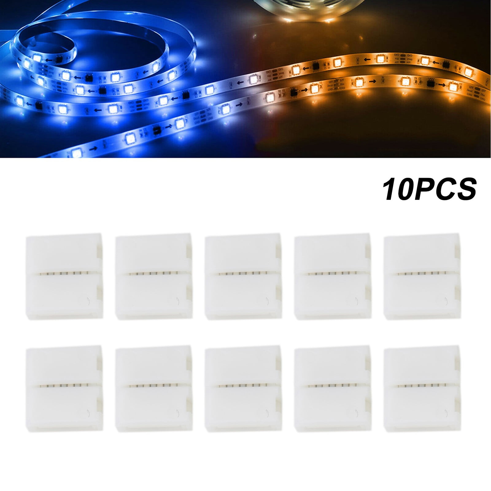 CPAN 4-Pin RGB LED Light Strip 10mm Connectors Colorful Light Bar ...