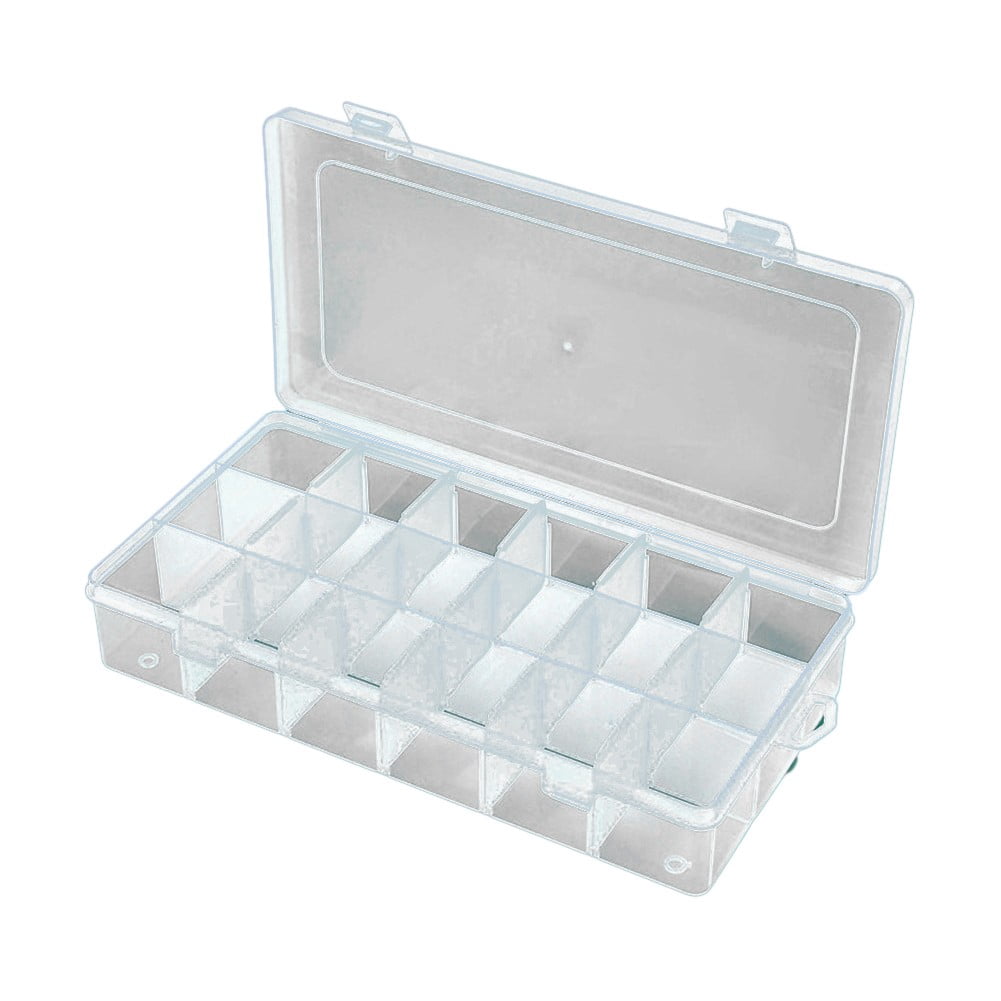 CPAN Adjustable 18 Grids Compartment Plastic Storage Box Screw Holder ...