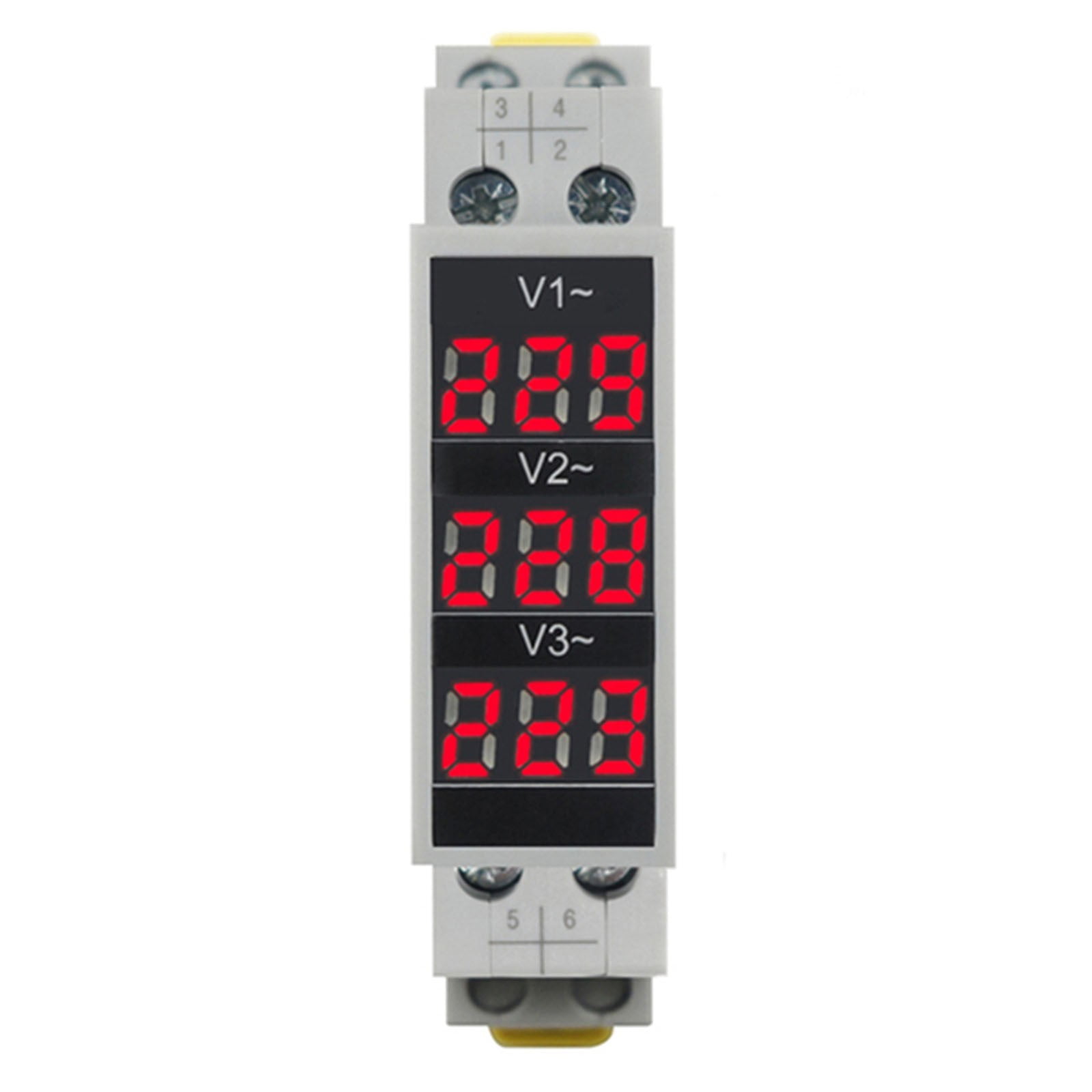 CPAN Din Rail 18mm Voltage Meter AC 80-500V Single Three Phase Modular ...