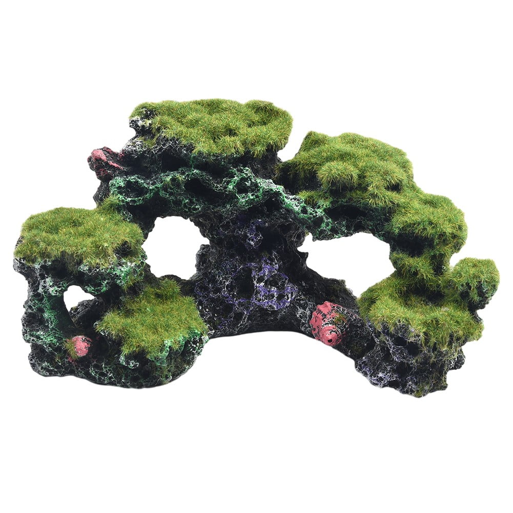 CPAN Fish Tank Decoration Accessories Moss Tree House Cave For Little ...