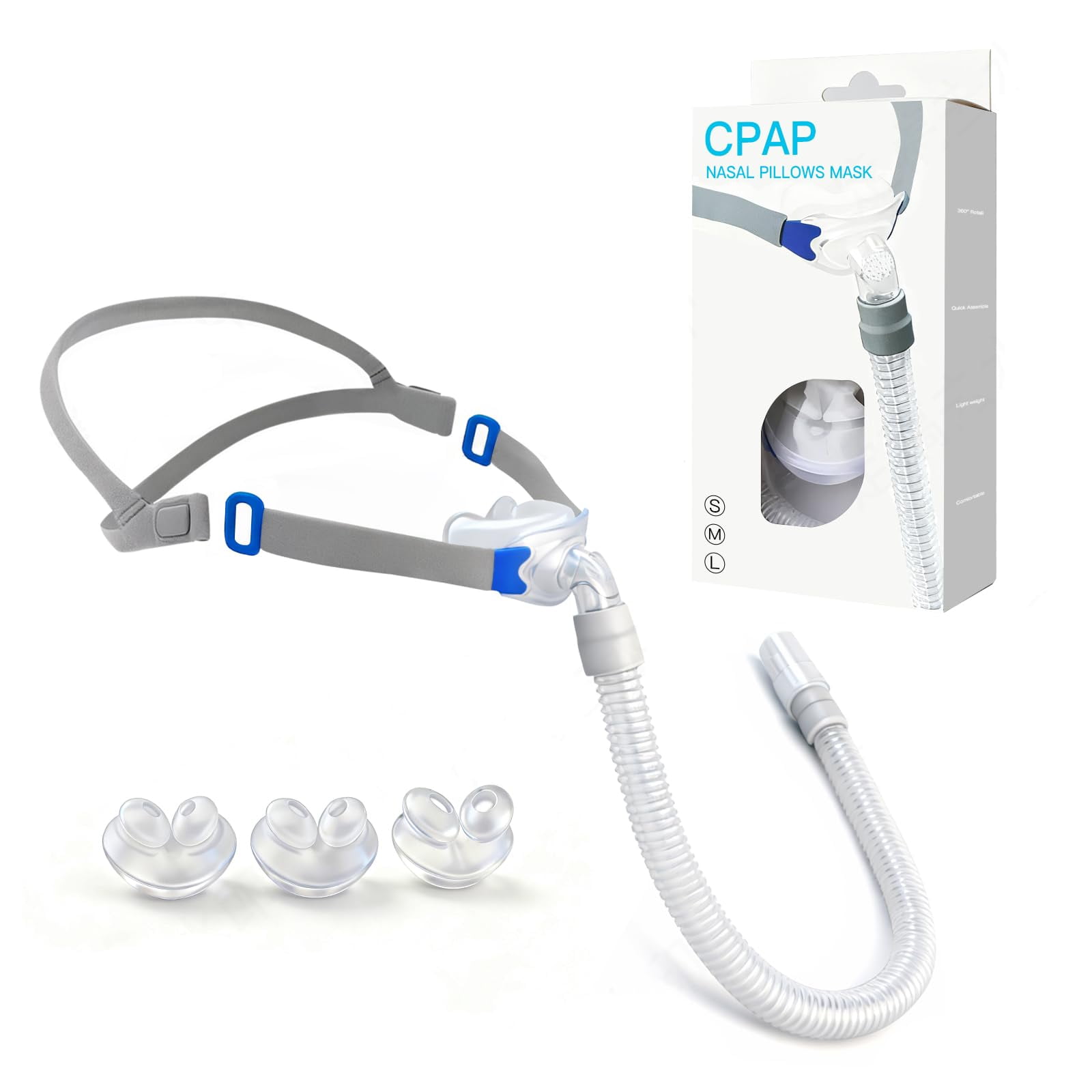 CPAP Nasal pillow mask supplies with Headgear, cpap-nose-mask Frame ...