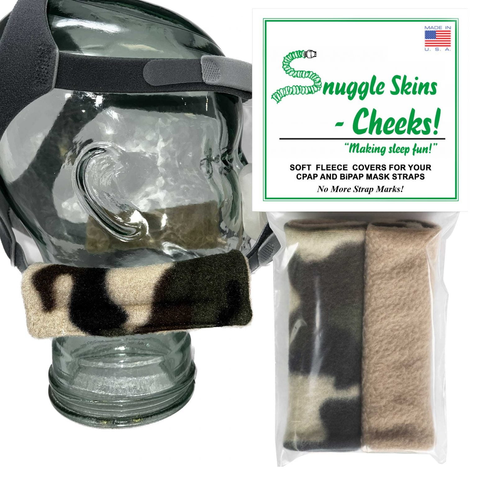 CPAP Strap Covers -Made in the USA -2-Layered Fleece CPAP Strap ...