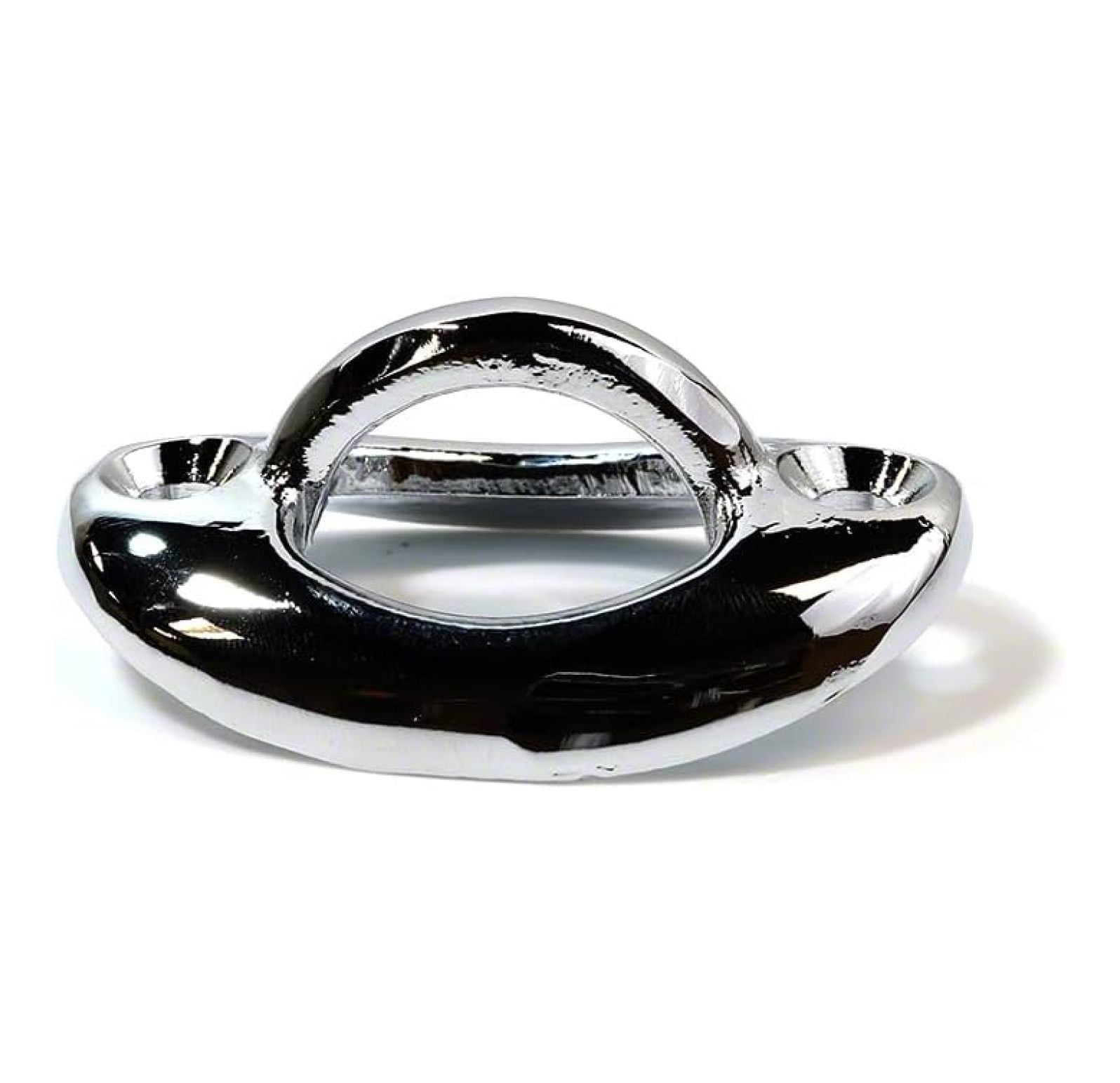 CPB Curved Oval Rope Eyes with Screws - Set of 2 - Chrome Plated Brass - Rope Anchor- Oval ...