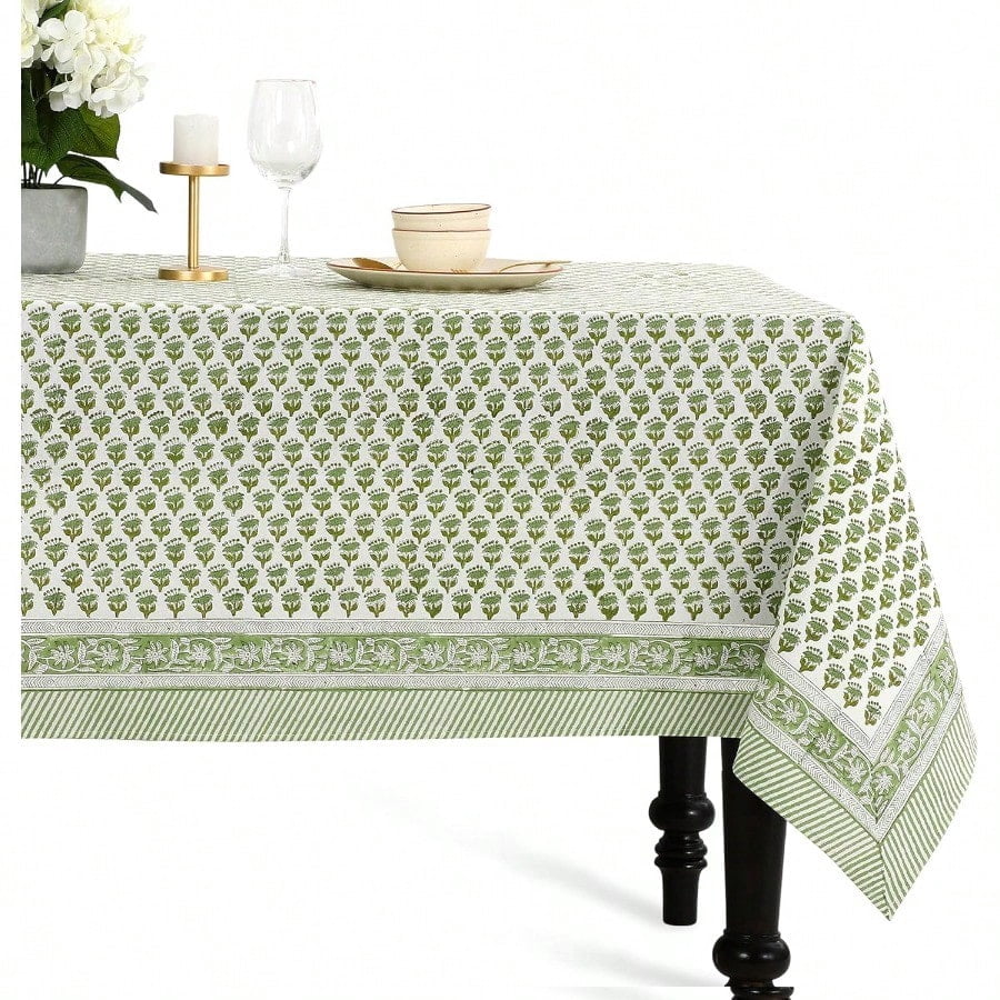 CPC Tablecloth 100 Cotton 60x60 Inch Block Print Square Table Cover ...