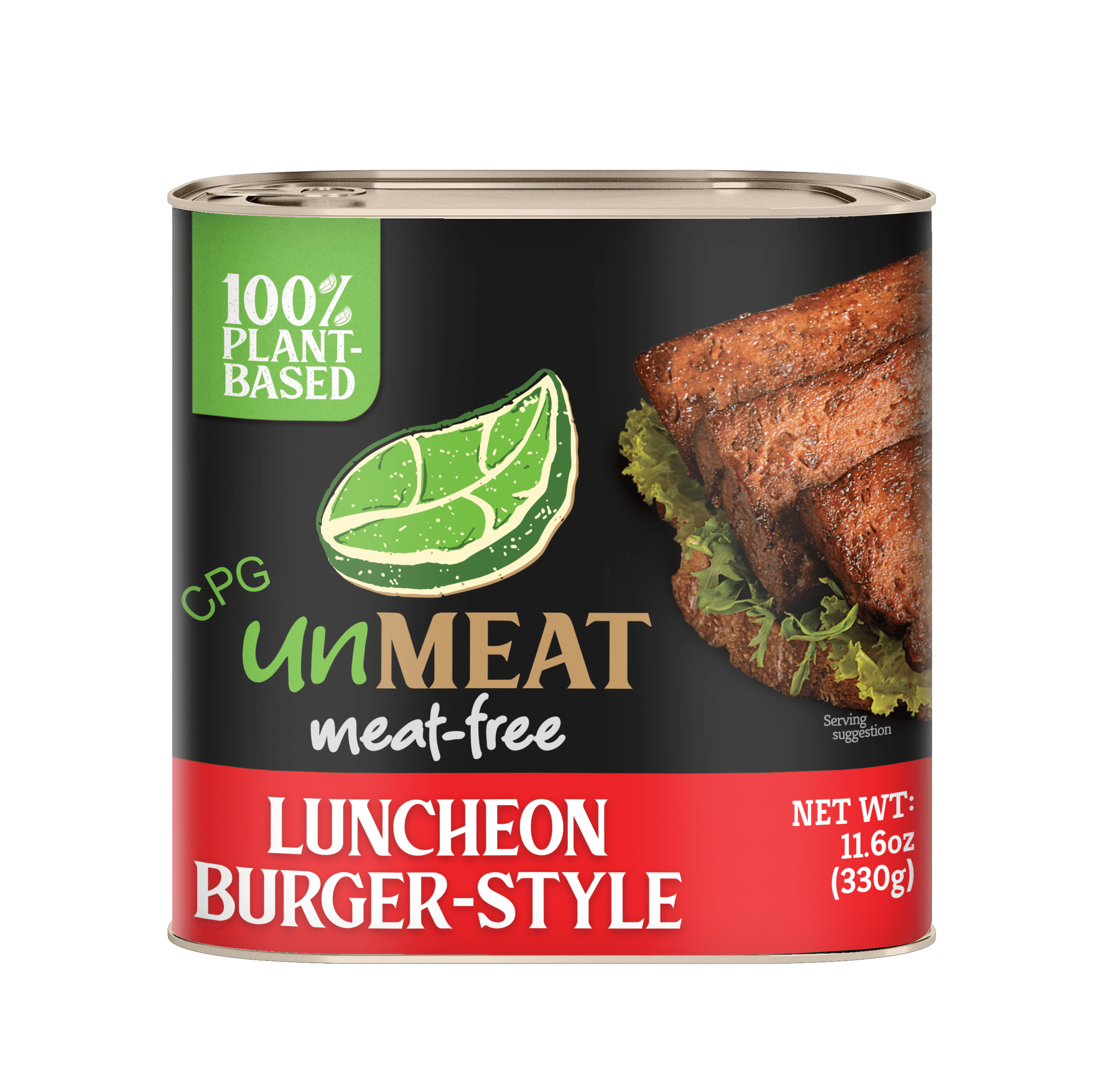 CPG unMEAT Grocery Food: Burger-Style Luncheon, 11.6oz can, 100% Plant ...