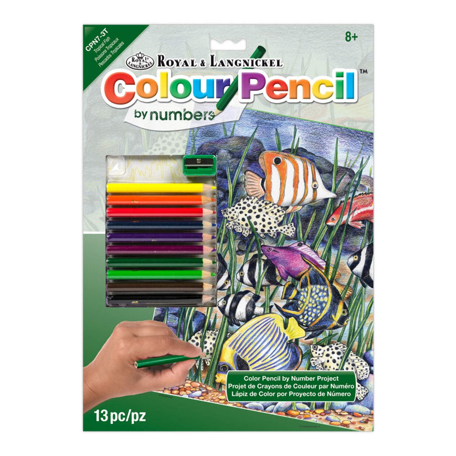 CPN7 | Colour Pencil by numbers™ 13pc 8.75" x 11.75" Tropical Fish ...
