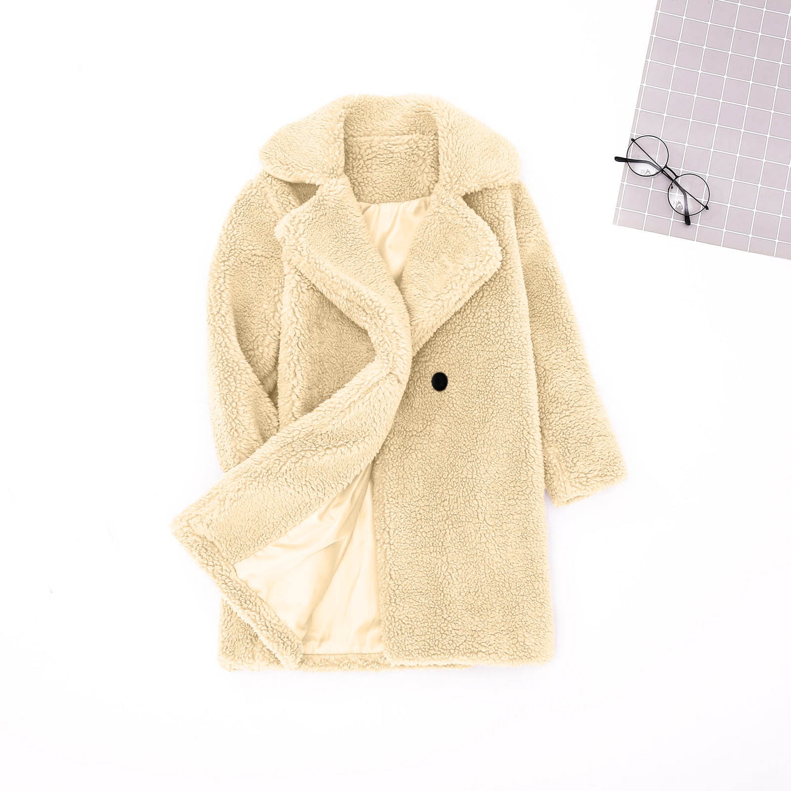 CPNG Baby Girls Faux Fur Duffle Overcoat Teddy Long Coat Sherpa Jacket ...