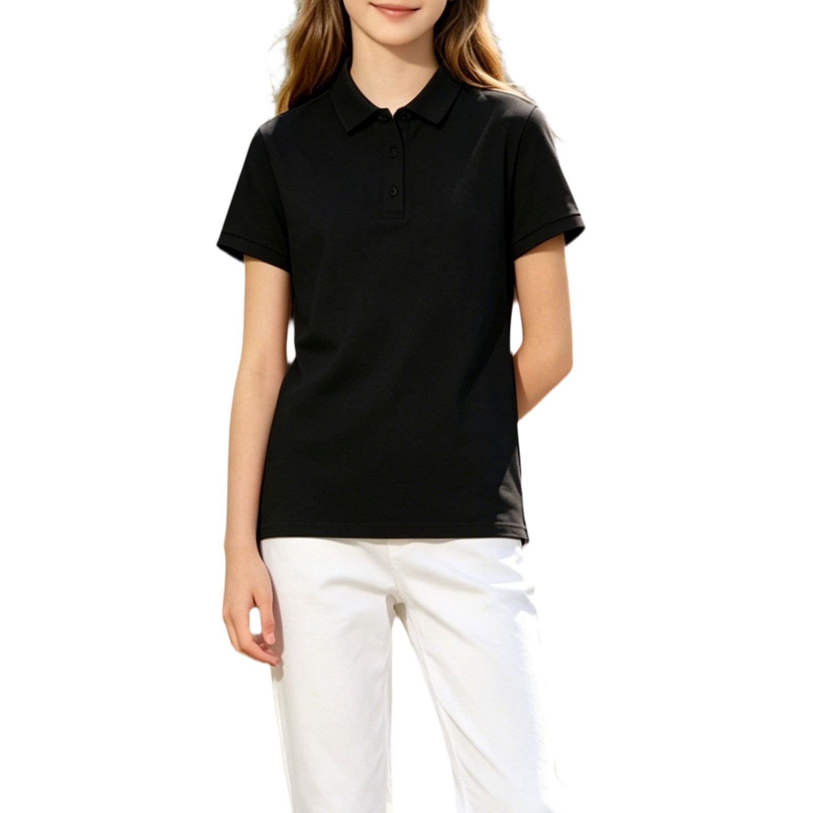 CPNG Boys and Girls Shirts Short Sleeve Solid Color Collared Casual ...