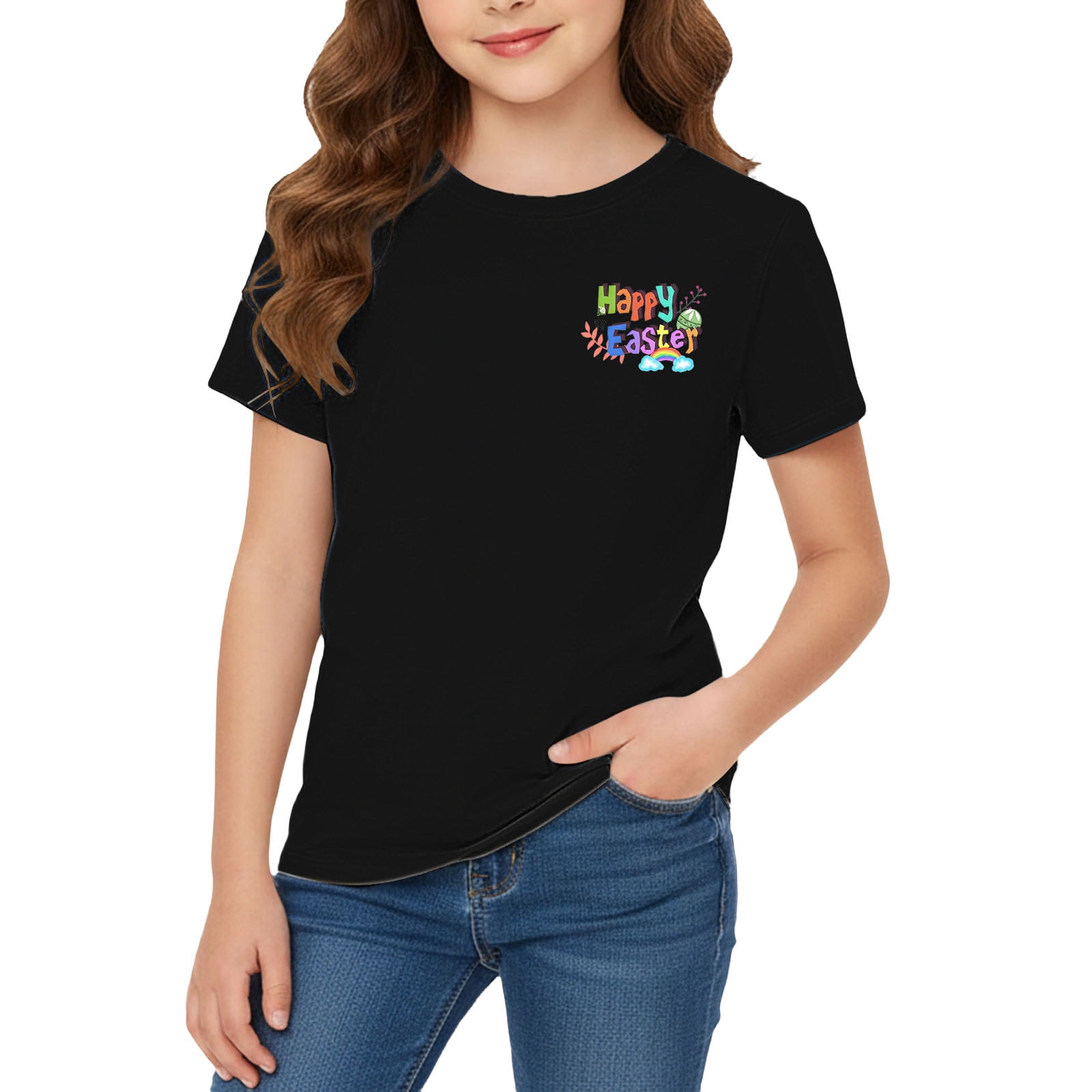 CPNG Children's Girls and Boys T Shirt Happy Easter Letter Print Loose ...