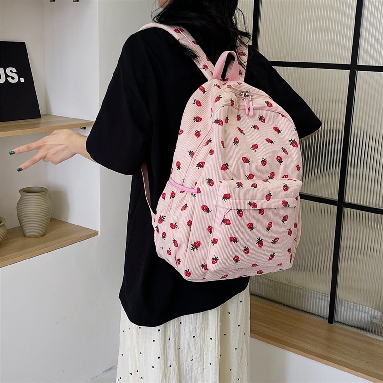 CPNG Cute Cherry Cottagecore Backpack Kawaii Aesthetic Backpack College ...