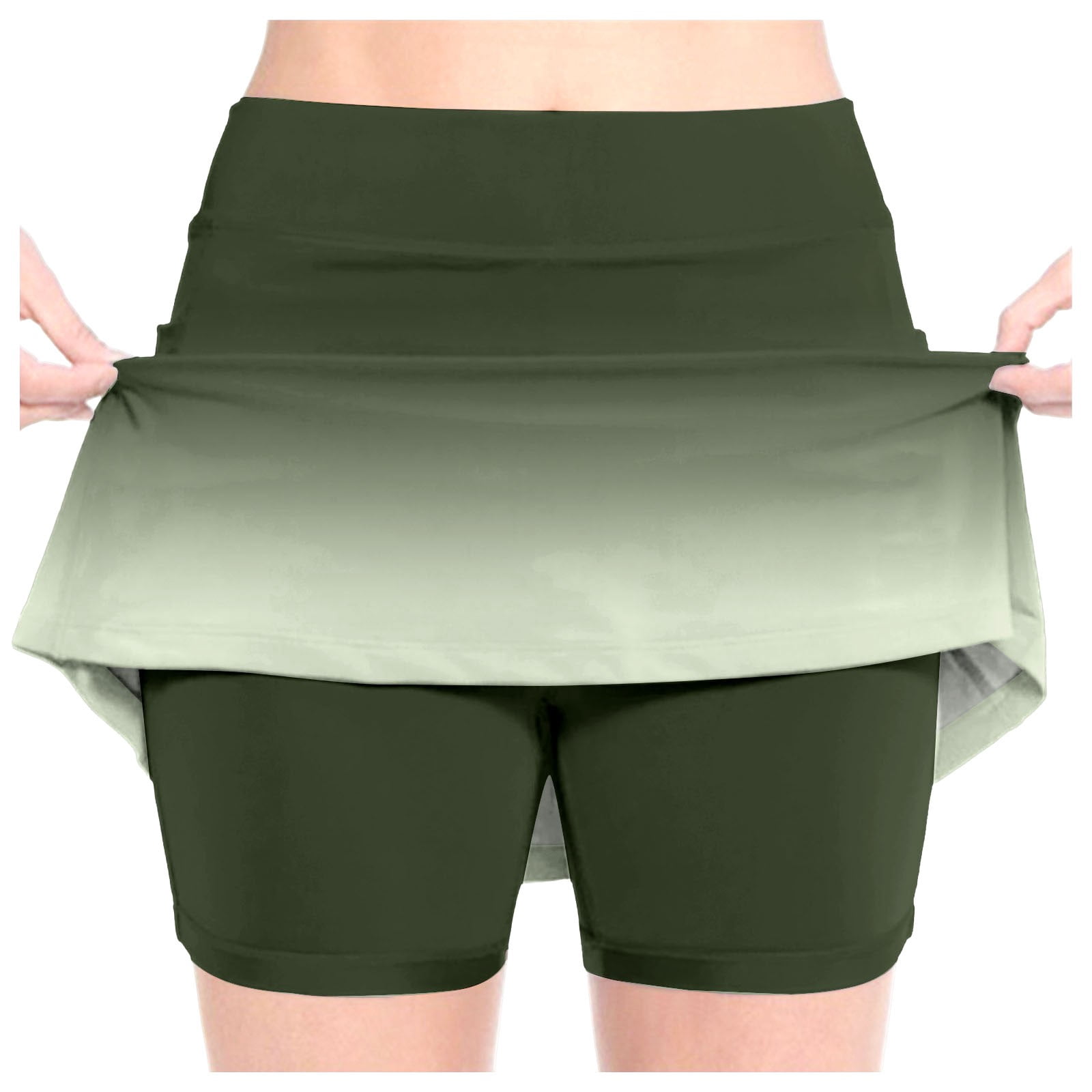 CPNG Girl's Athletic Skorts Gradient Color Sporty Skirts with Shorts ...