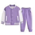 CPNG Girls 2 Piece Baseball Sweatsuit Set Color Blocked Button Down ...