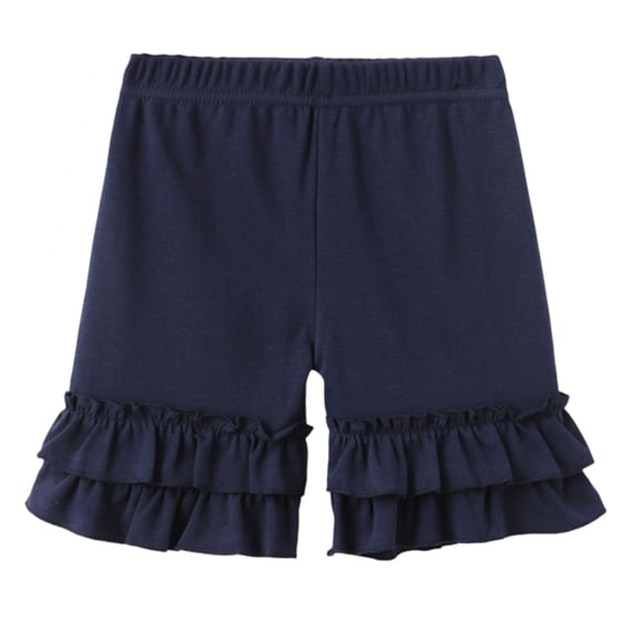 CPNG Girls Biker Shorts Elastic Waisted Solid Color Ruffle Hem Playing ...