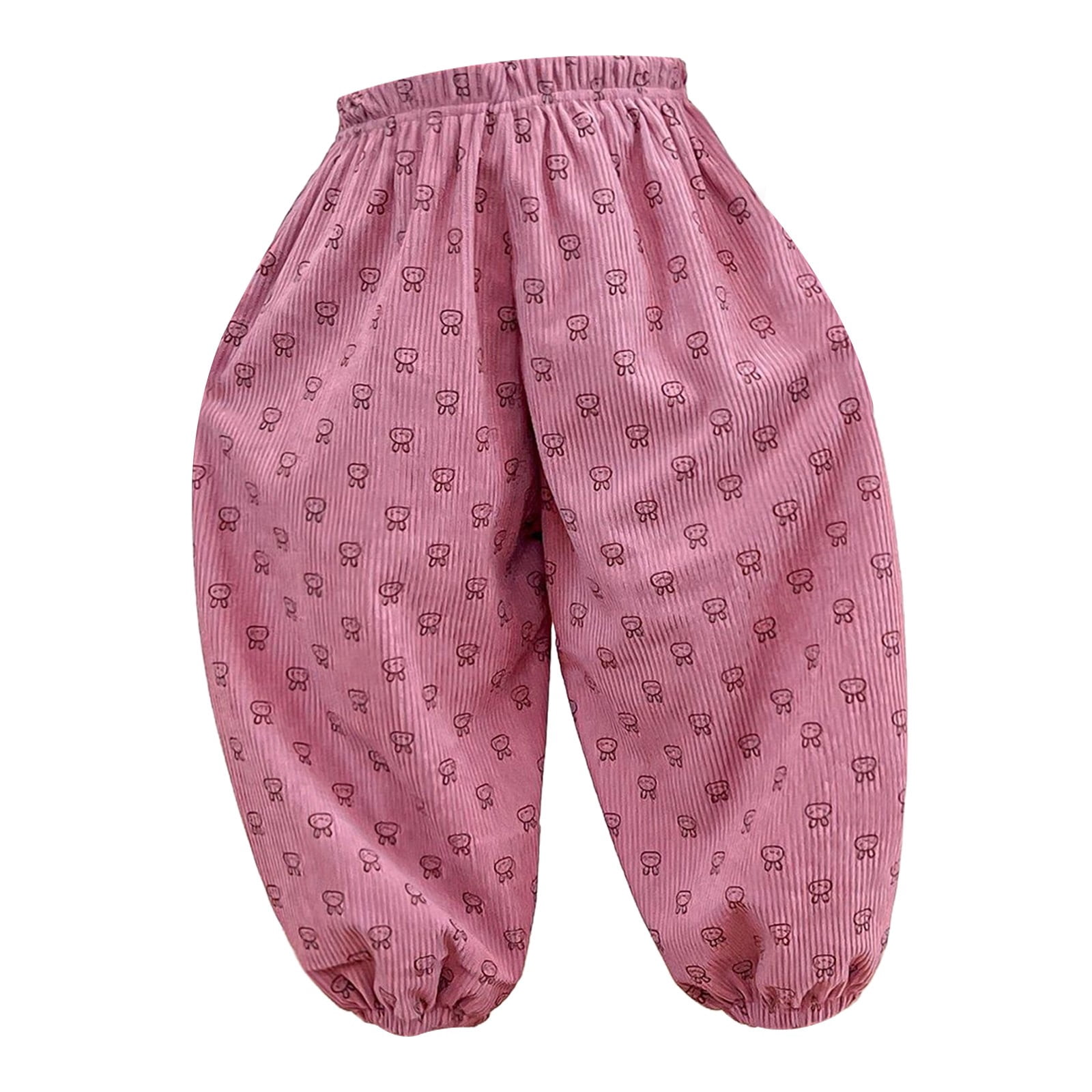 CPNG Girls Corduroy Sweatpants Cute Print Loose Wide Leg Sweat Pants ...