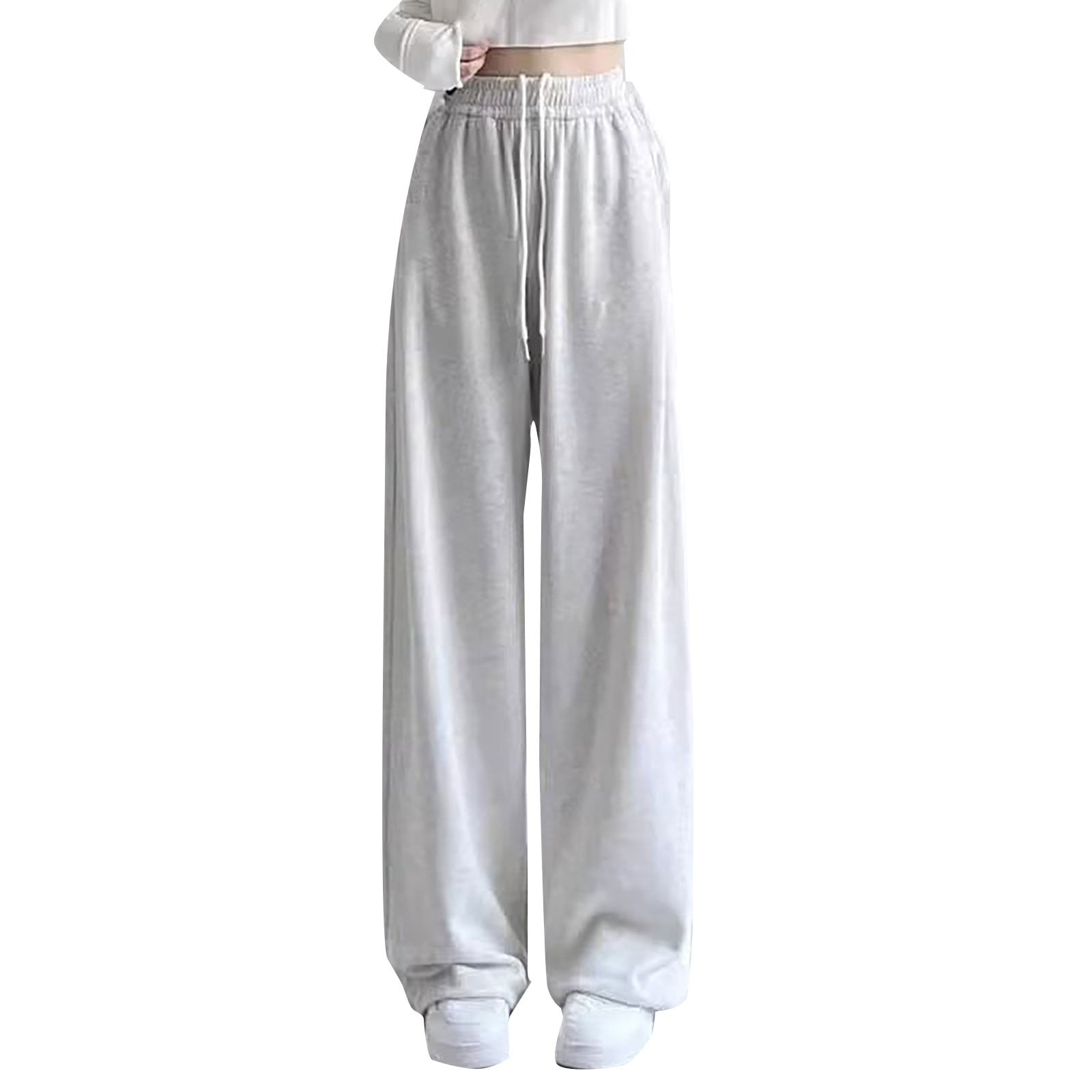 CPNG Girls Daily Baggy Sweatpants High Waist Elastic Waist Solid Color ...