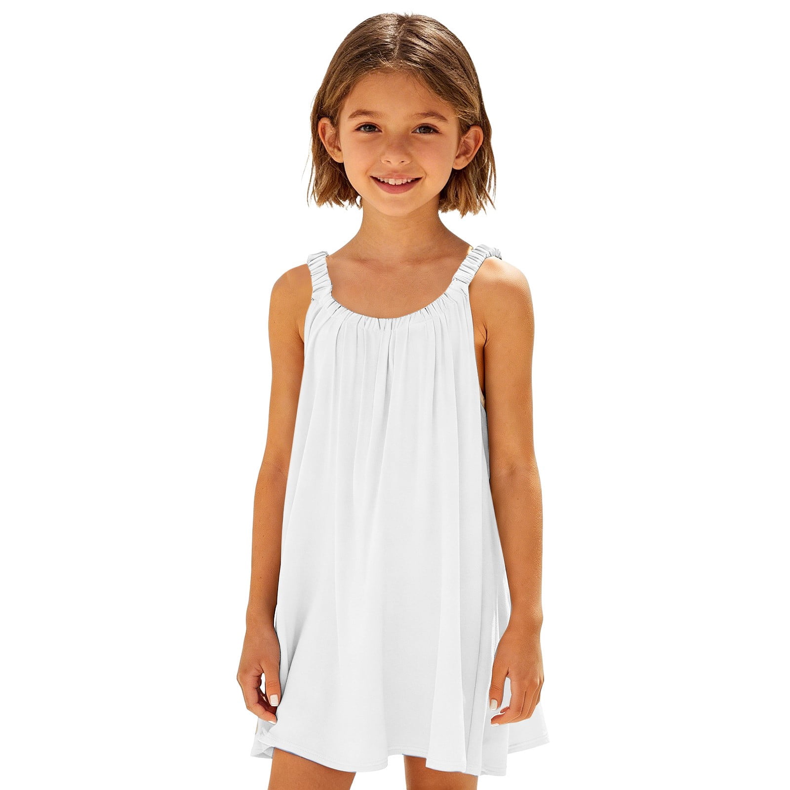 CPNG Girls Daily Casual Dress Sleeveless Round Neck Summer Beach ...