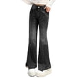 CPNG Girls Denim Bell Bottom Pants Solid Color Slim Fit Fashionable ...