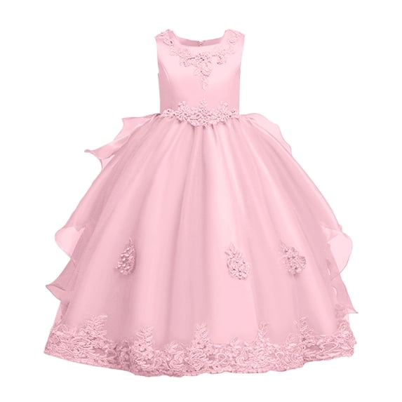 CPNG Girls' Elegant Sleeveless Lace & Tulle Flower Girl Dress with ...