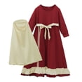 CPNG Girls' Muslim Maxi Dress & Hijab 2-Piece Set - Burgundy Long ...
