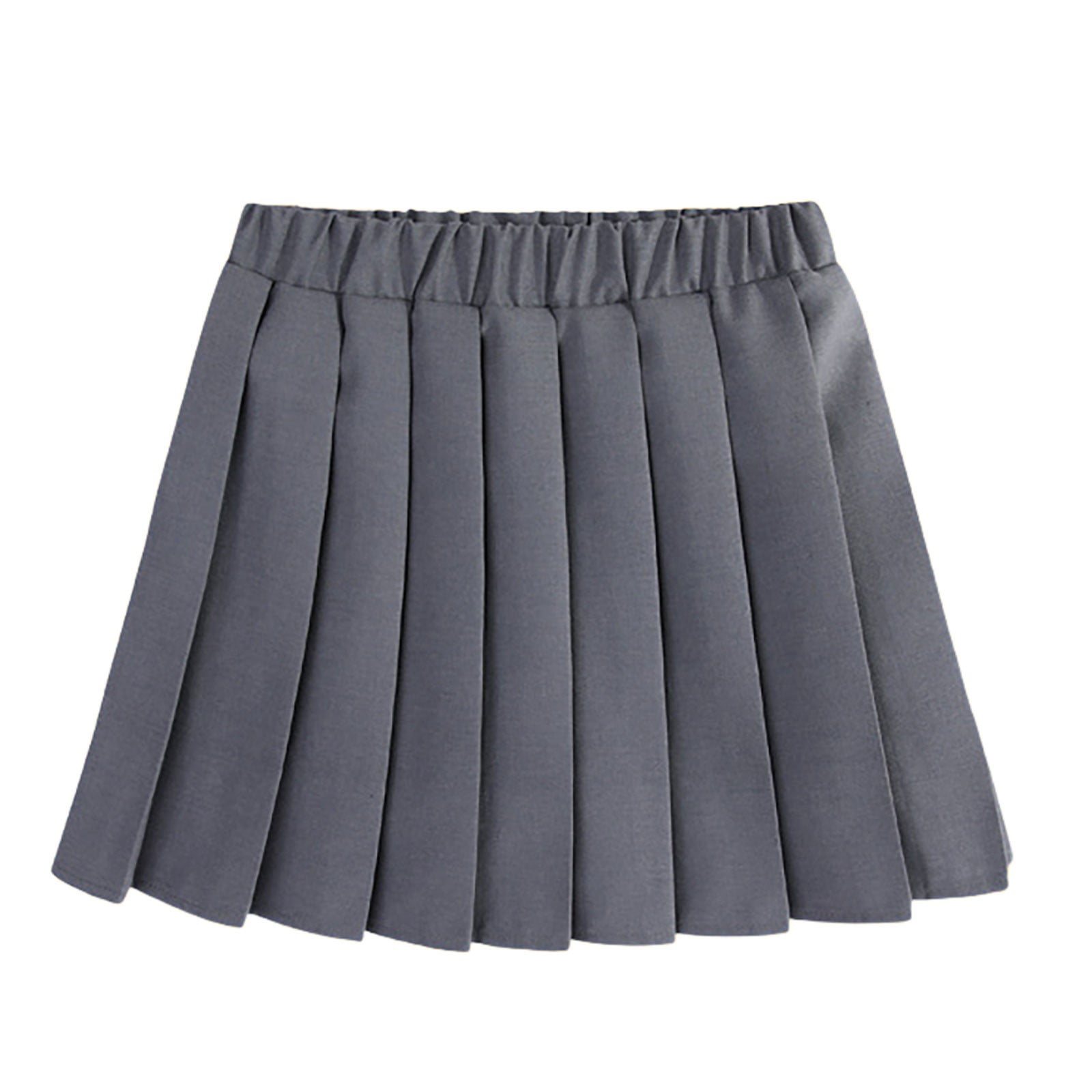 CPNG Girls Pleated Skirts Solid Color Elastic High Waist Versatile ...