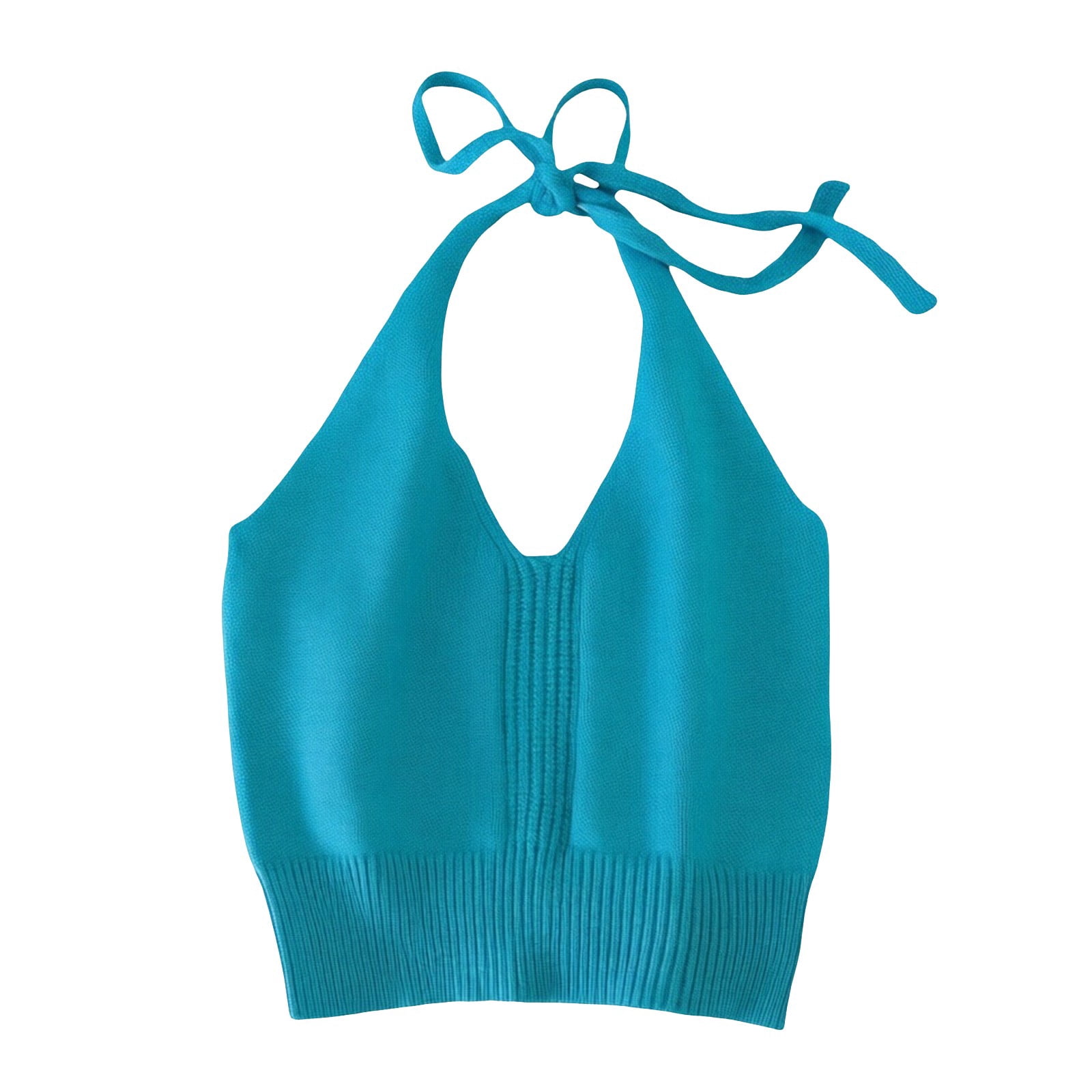 CPNG Girls Spaghetti Straps Tie Halter Neck Camisole Vest Summer Solid ...