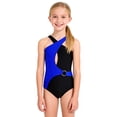 CPNG Kid Girl's One-Piece Color-Block Swimsuit – Cross-Back Design with ...