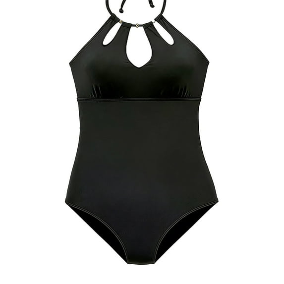 CPNG Kid Girl's One-Piece Halter Swimsuit – Keyhole Front Design with ...