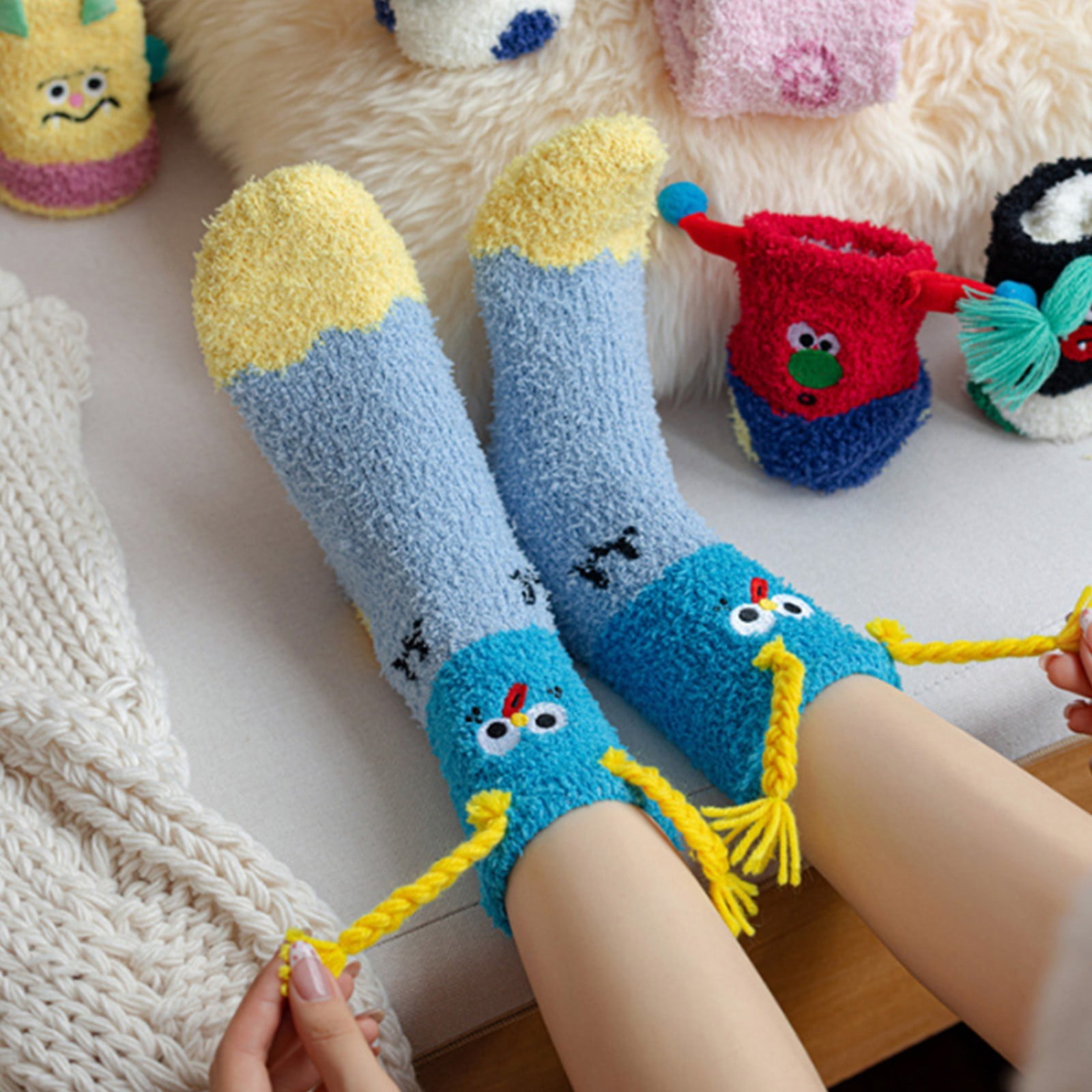 CPNG Kid Girls Cute Winter Socks Warm Fluffy Fuzzy Warm Slipper Socks ...