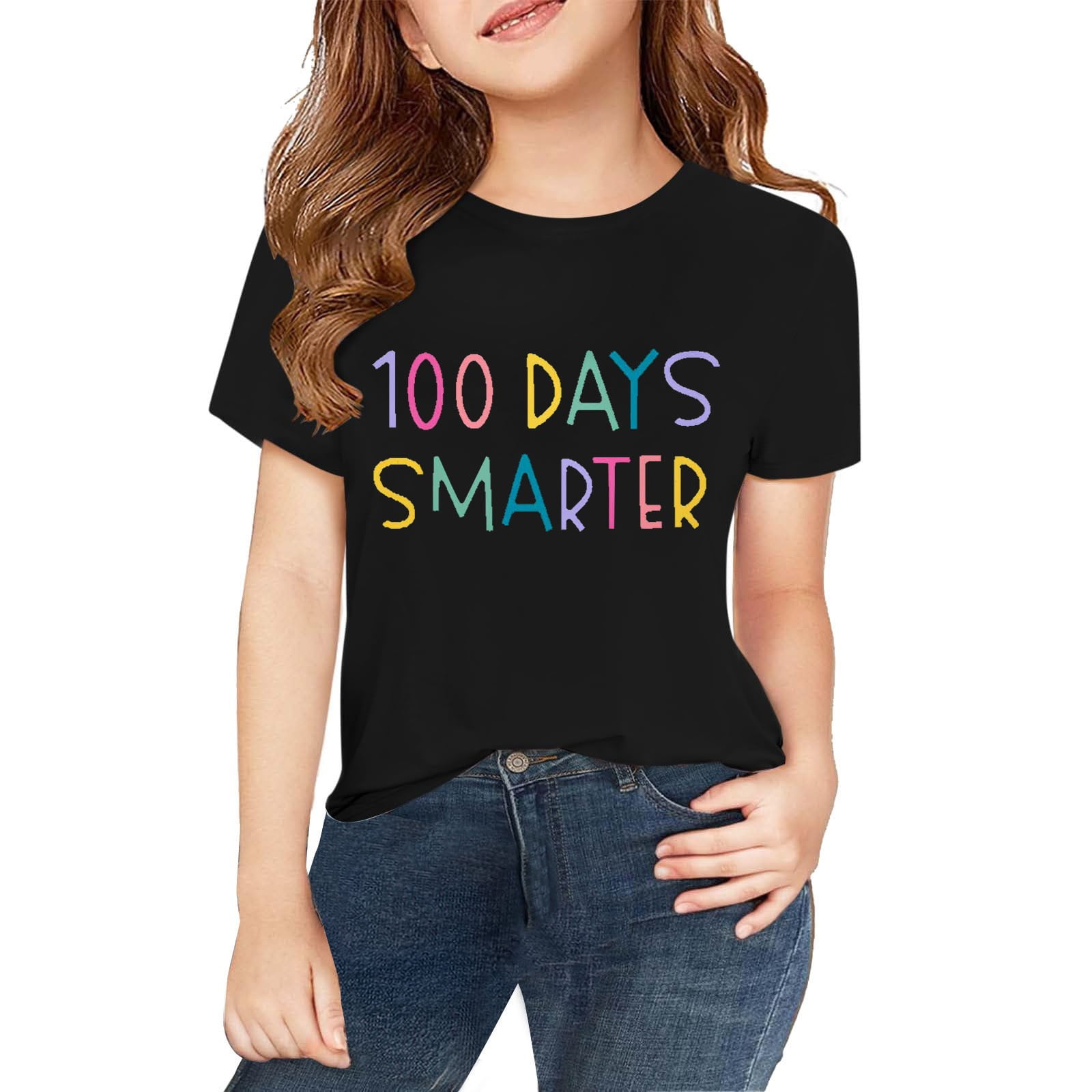 CPNG Kids' 100 Days of School Milestone T-Shirt - "100 Days Smarter ...