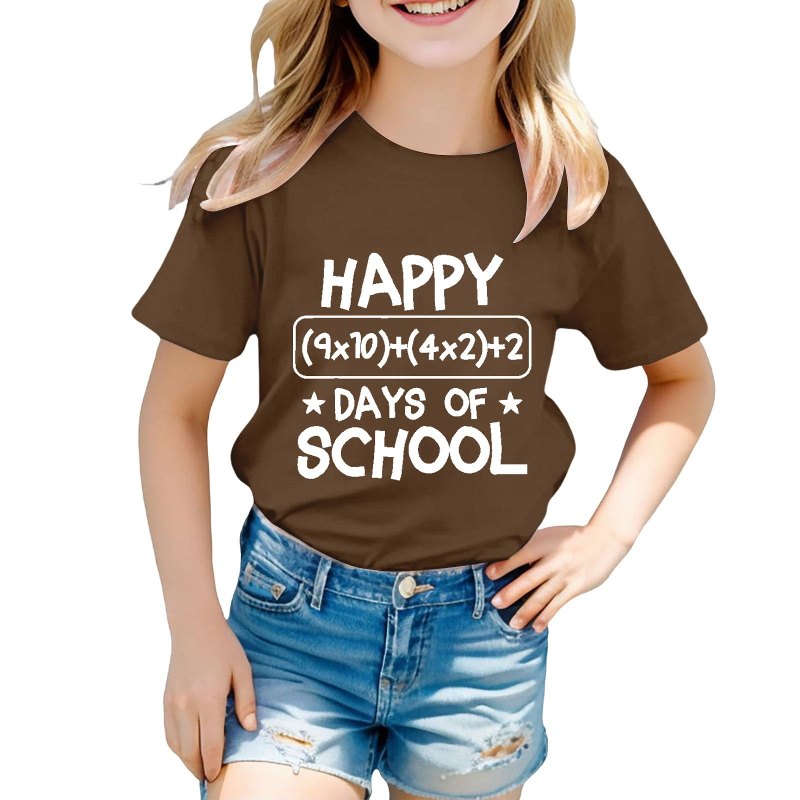 CPNG Kids' 100 Days of School Milestone T-Shirt - "Happy (9x10)+(4x2)+2 ...