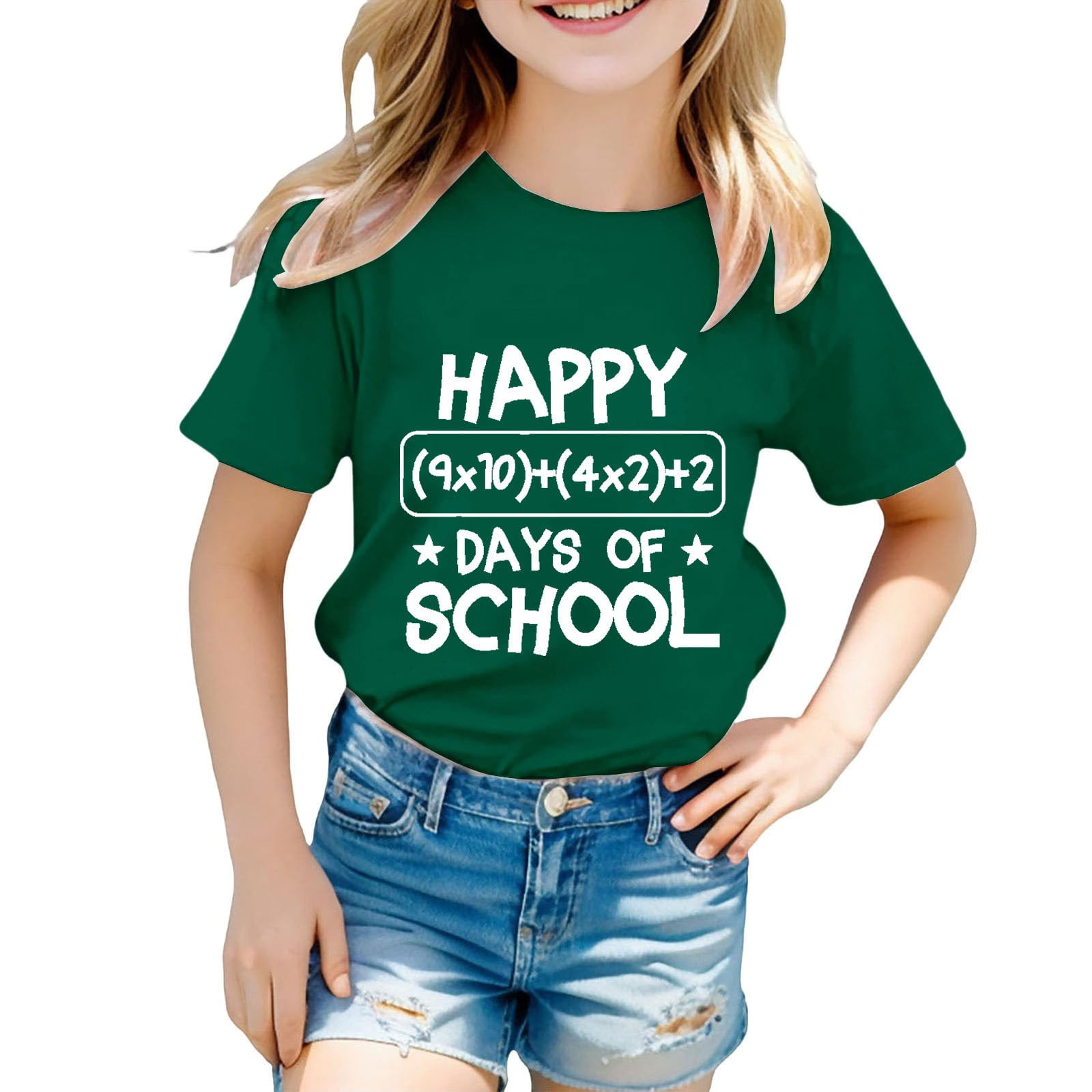 CPNG Kids' 100 Days of School Milestone T-Shirt - "Happy (9x10)+(4x2)+2 ...