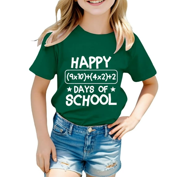 CPNG Kids' 100 Days of School Milestone T-Shirt - "Happy (9x10)+(4x2)+2 ...