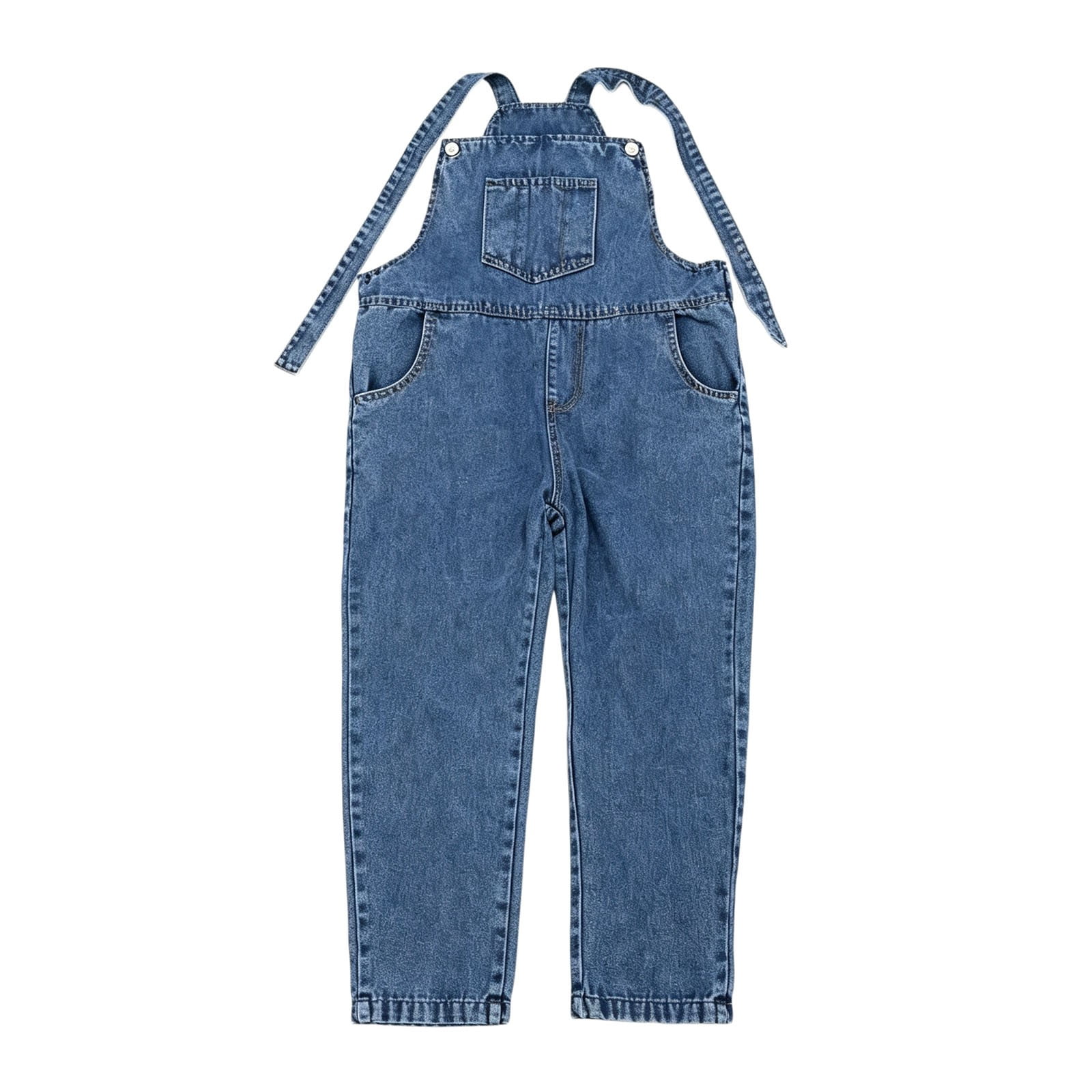 CPNG Kids Denim Bib Overalls, Adjustable Tie Shoulder Straps Casual ...