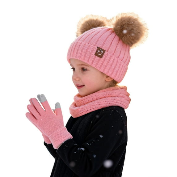 CPNG Kids Winter Classic Beanie Slouchy Hat Pom Pom Long Scarf ...