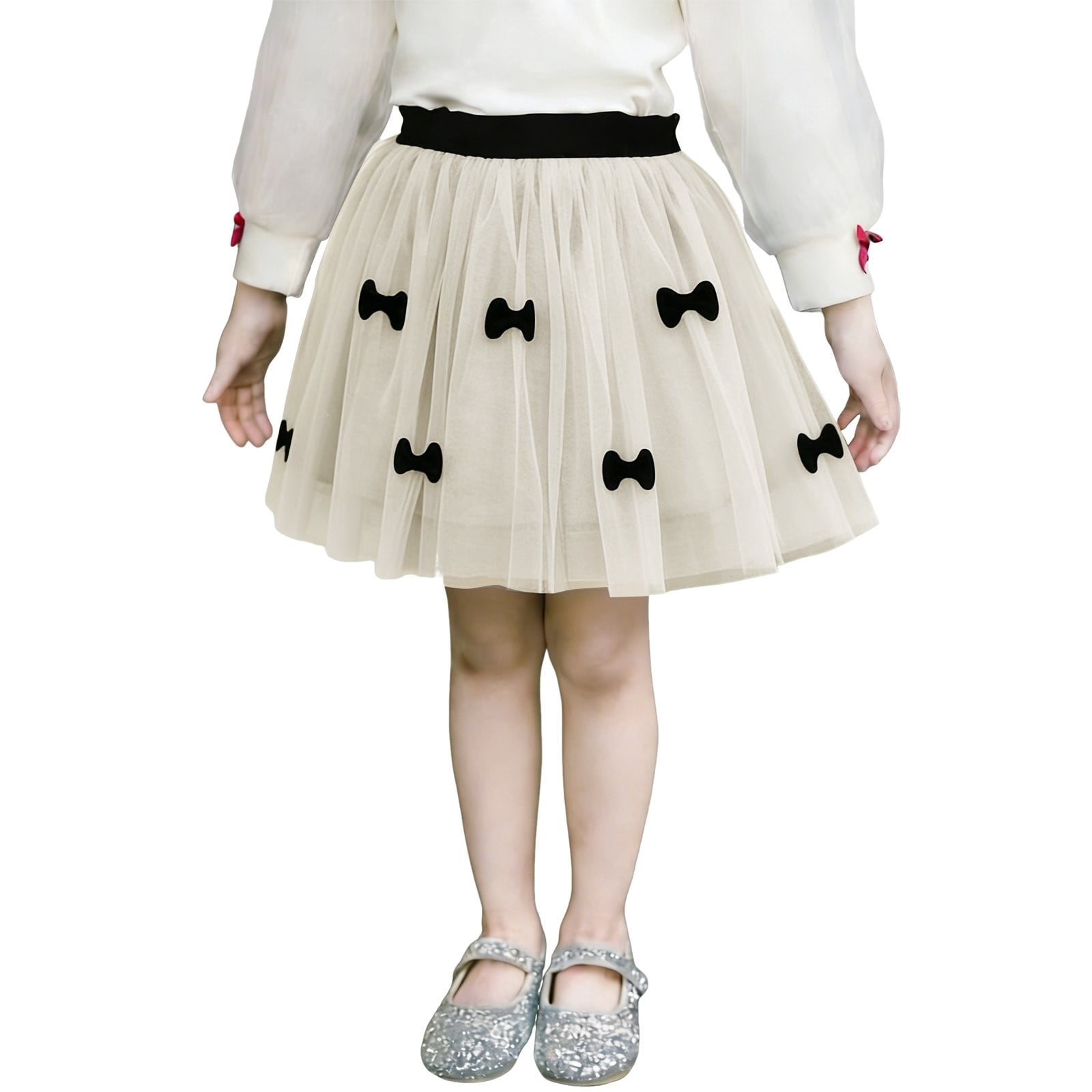 CPNG Little Girls Bow Tulle Skirt Mesh Skirt Dance Veil Skirt Fluffy ...