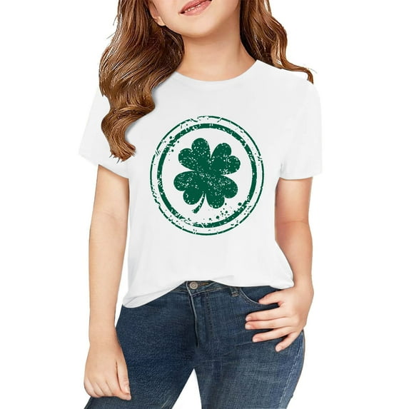 CPNG Lucky St. Patrick's Day Kids' Vintage Distressed Clover Print ...