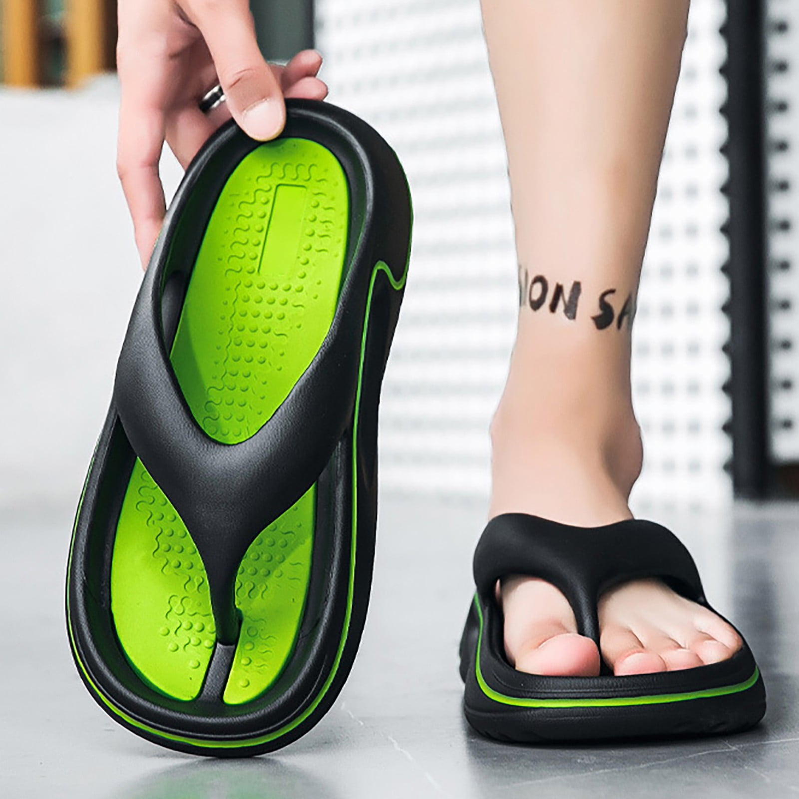 CPNG Men Orthopedic Non-Slip Cloud Flip Flops Thick Lightweight ...