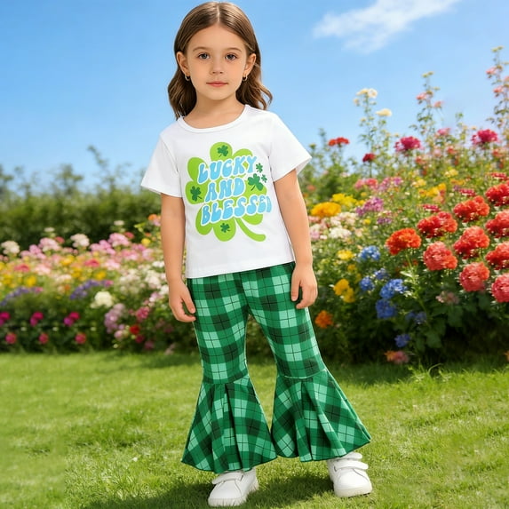 CPNG St. Patrick’s Day Toddler Girls 2-Piece Outfit - Lucky & Blessed ...