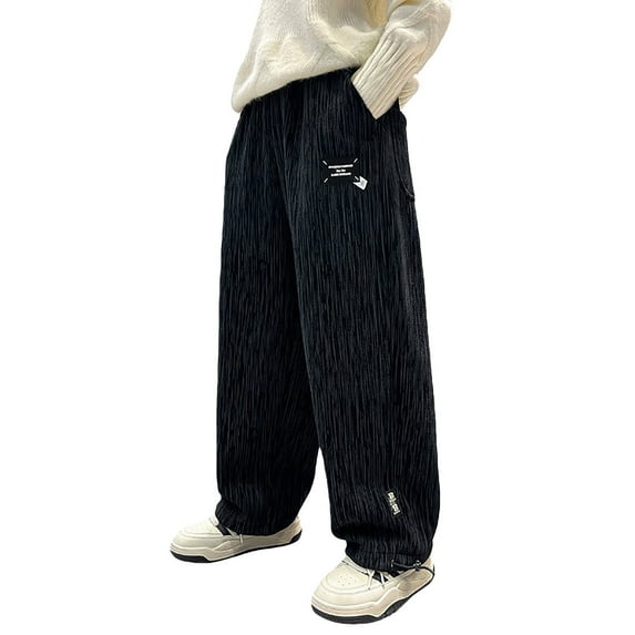 CPNG Teenagers Boys Spring and Autumn Corduroy Straight Wide Leg Pants ...