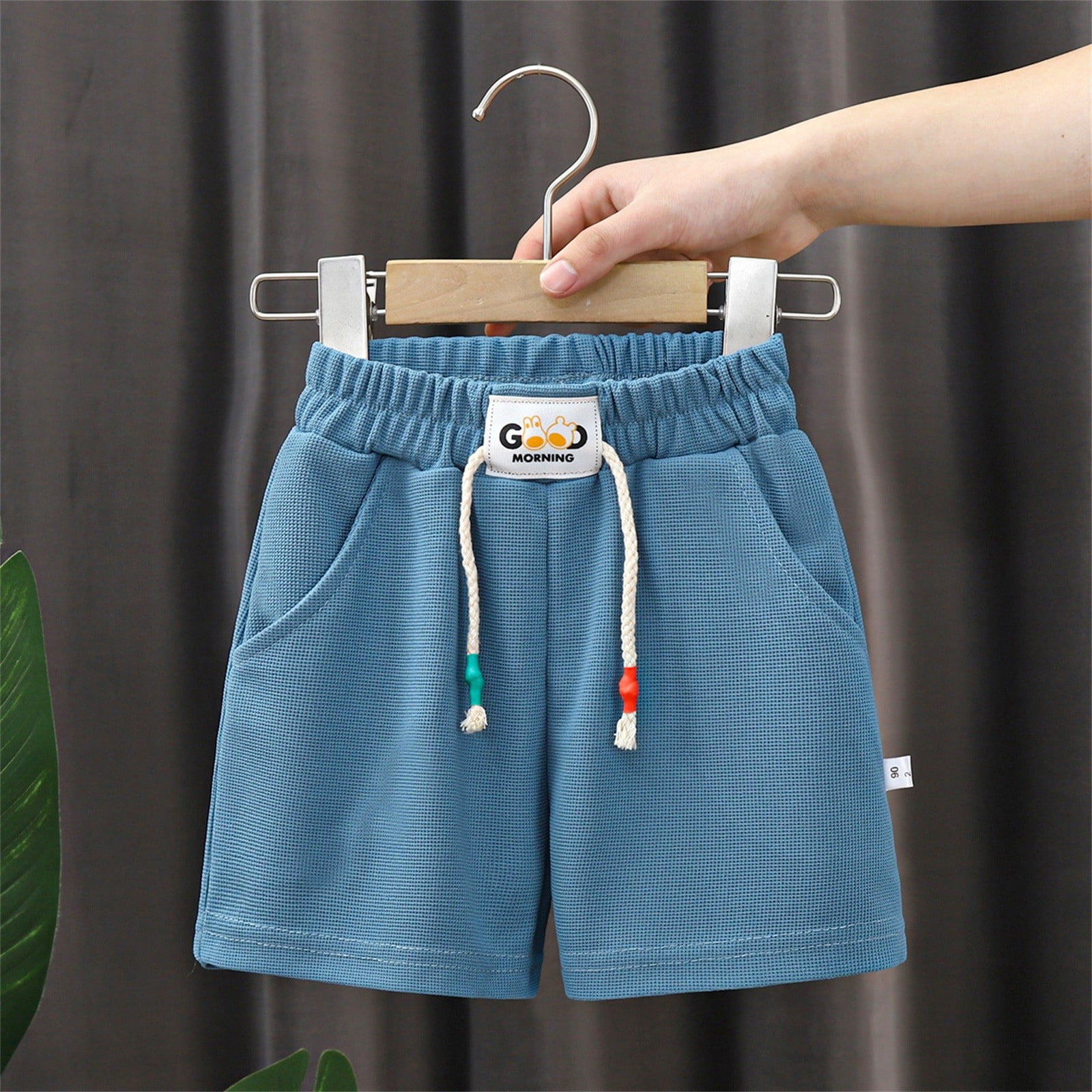 CPNG Teens Boys Casual Solid Color Shorts with Drawstring Kids Active ...