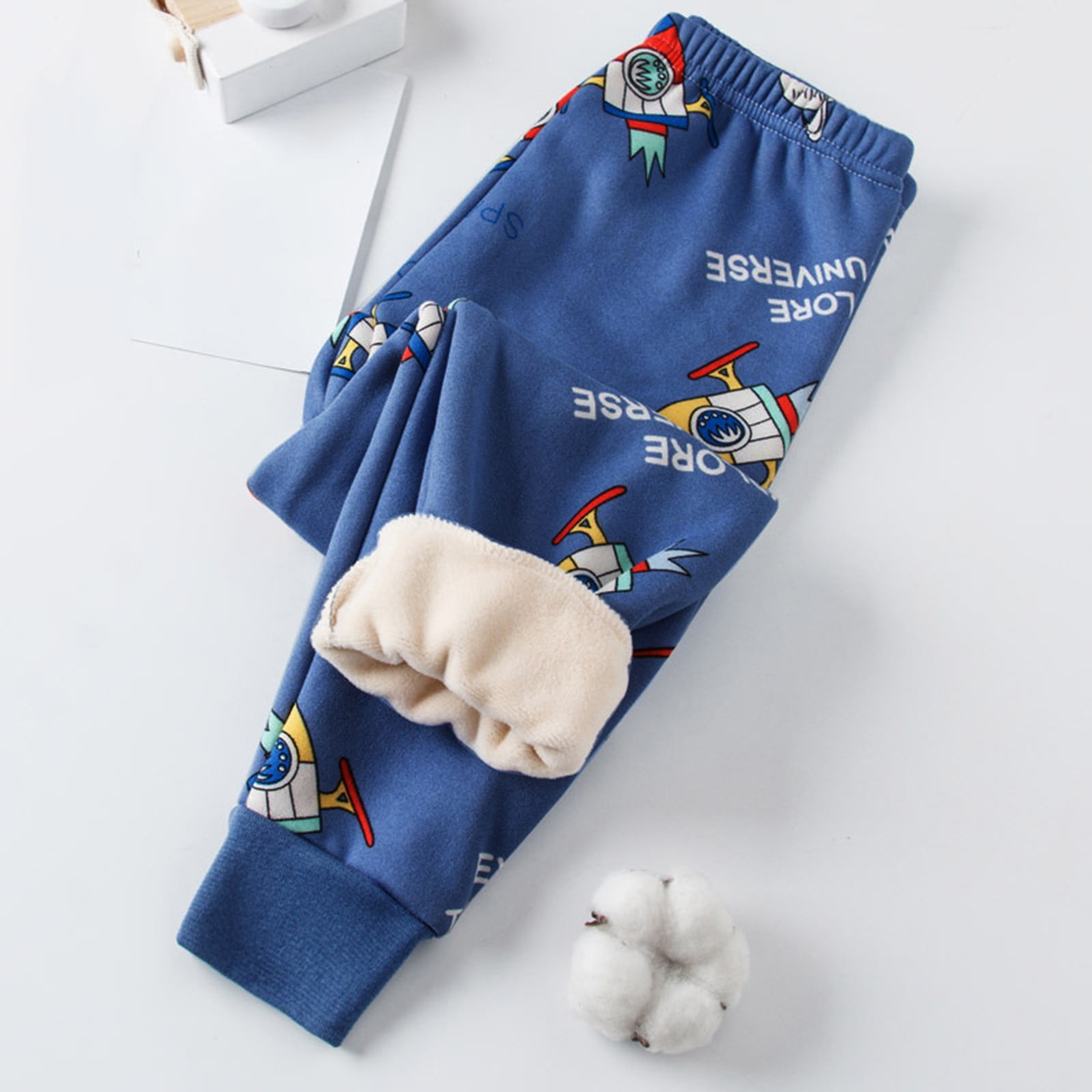 CPNG Toddler Boys Girls Cute Cartoon Graphic Pants Kids Plush Fleece ...