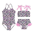 CPNG Toddler Girl 3-Piece Leopard Print Swim Set – Cross-Back One-Piece ...