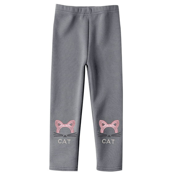 CPNG Toddler Girls Leggings Slim Pants Fleece Lined Cartoon Bunny Cat ...