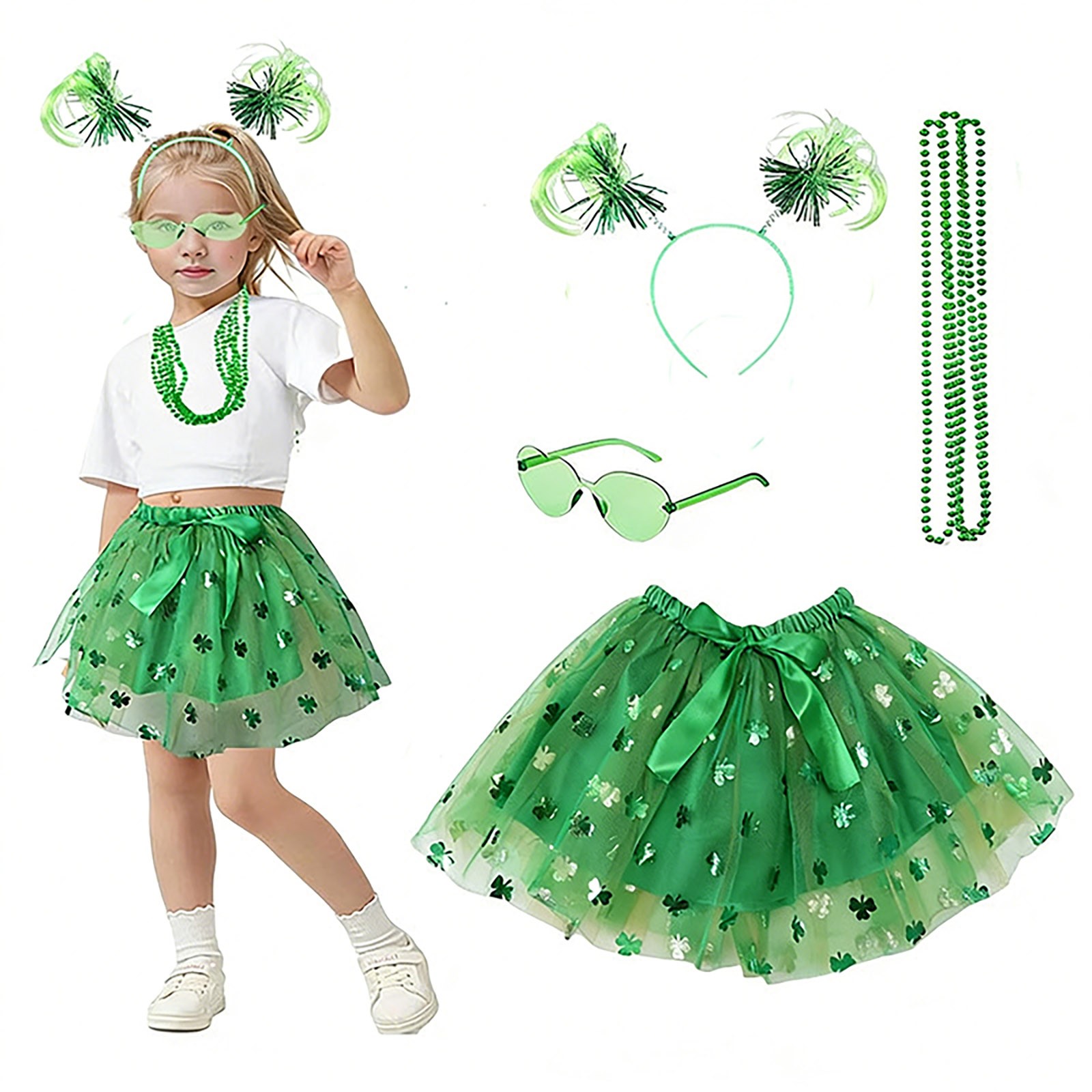 CPNG Toddler Girls St. Patrick’s Day 4-Piece Irish Festive Set - Green ...